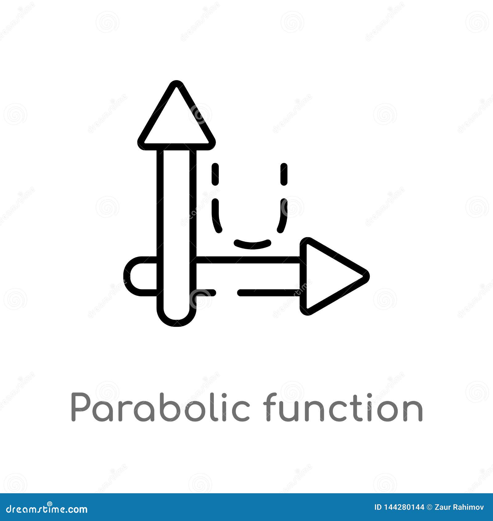 Outline Parabolic Function Vector Icon. Isolated Black Simple Line ...