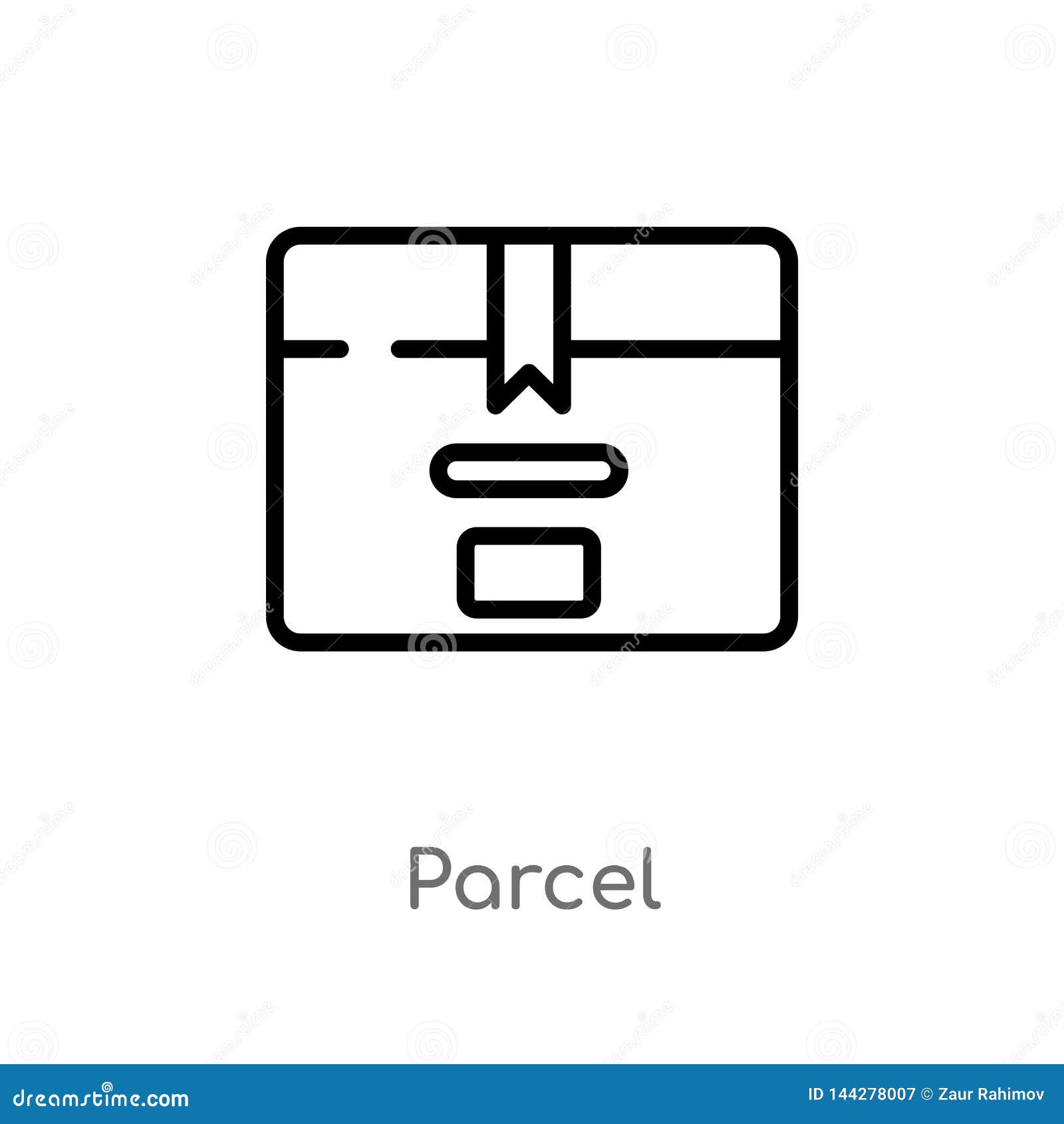 Outline Parcel Vector Icon. Isolated Black Simple Line Element ...