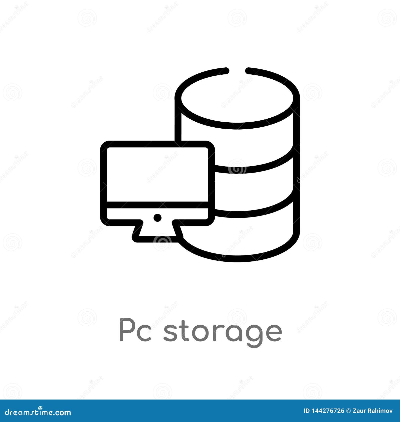 Outline Pc Storage Vector Icon. Isolated Black Simple Line Element ...