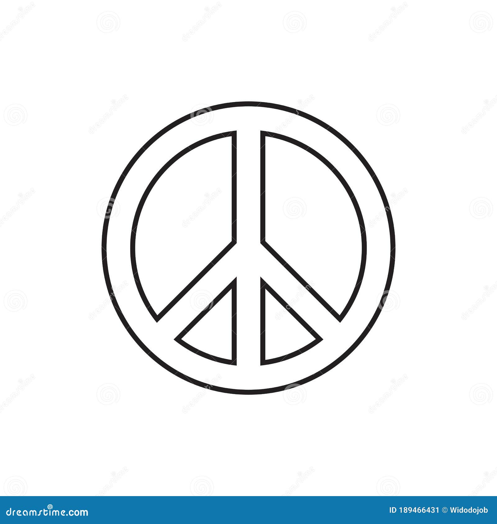 Outline peace sign stock vector. Illustration of simple - 189466431