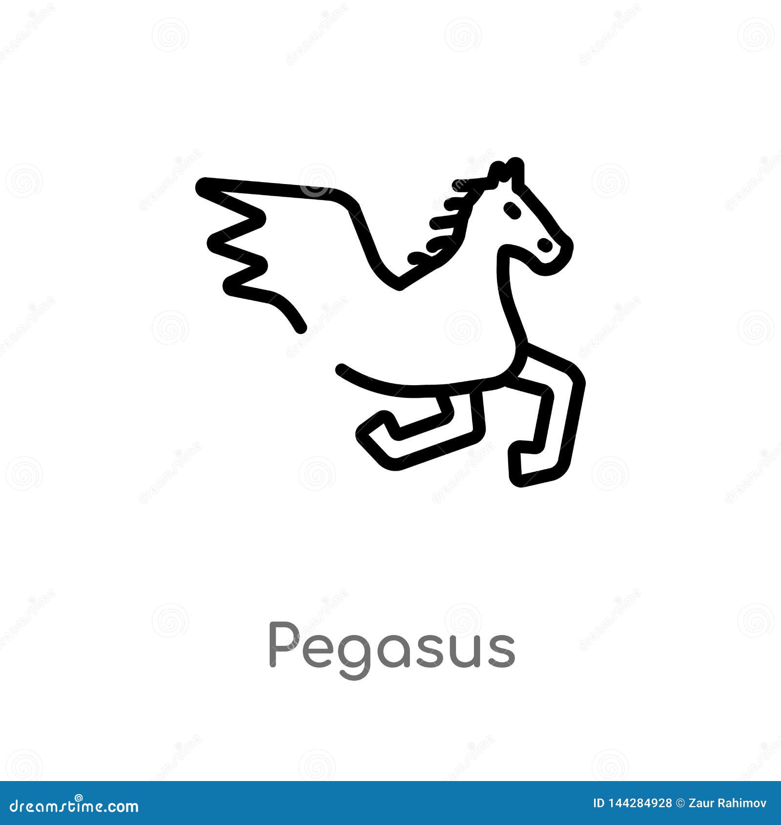 Outline Pegasus Vector Icon. Isolated Black Simple Line Element ...