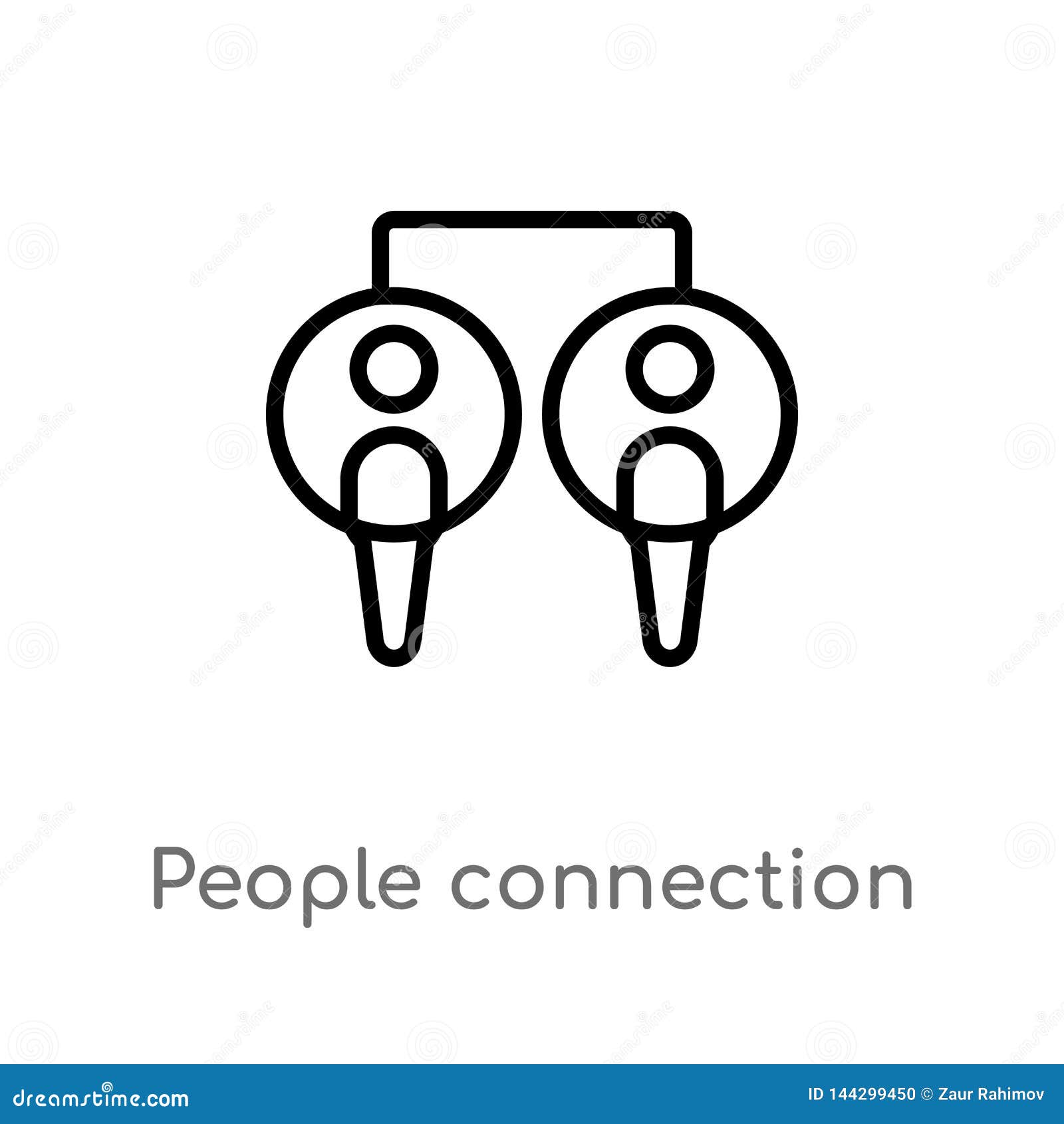 Outline People Connection Vector Icon. Isolated Black Simple Line ...