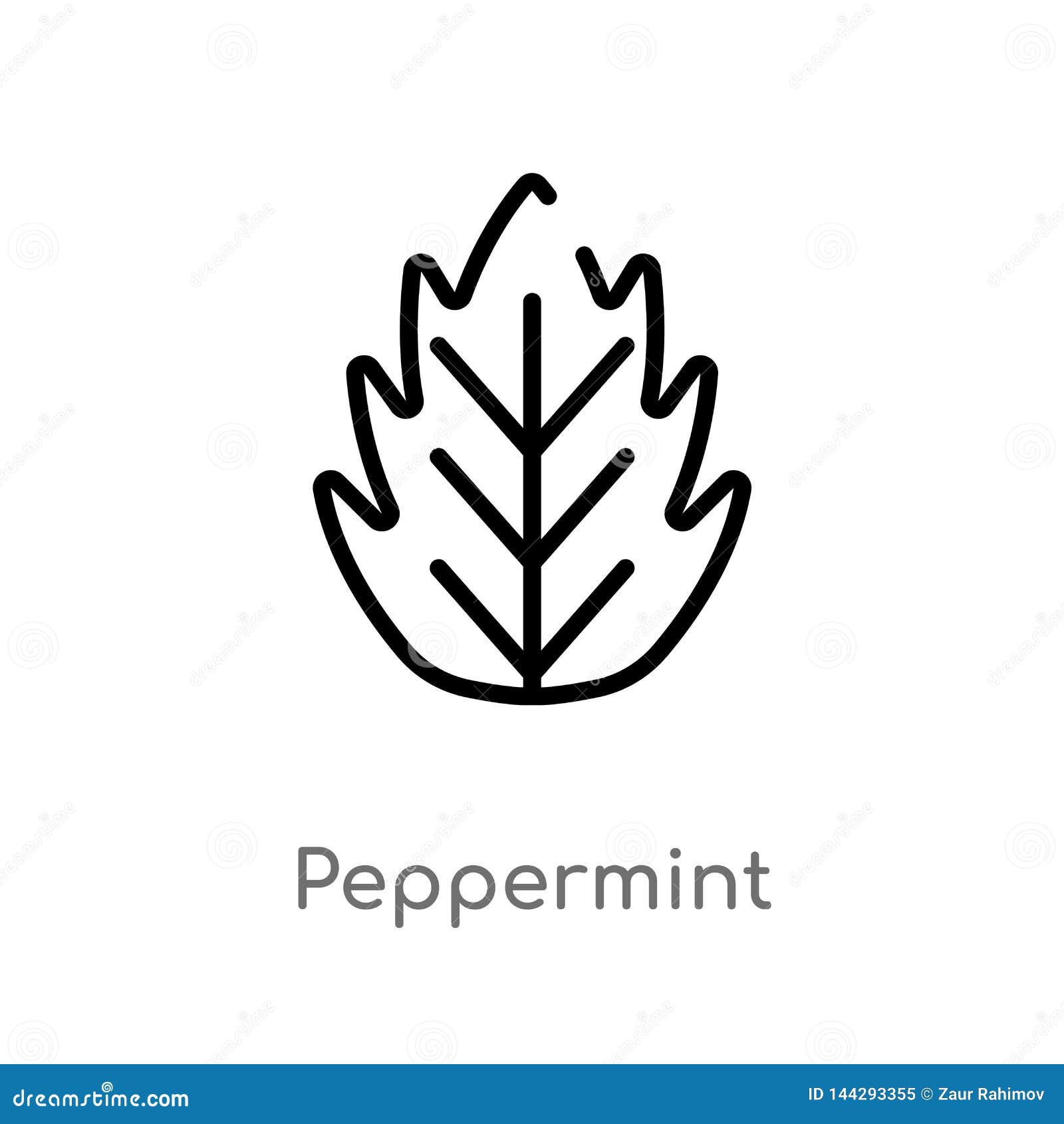 Outline Peppermint Vector Icon. Isolated Black Simple Line Element ...