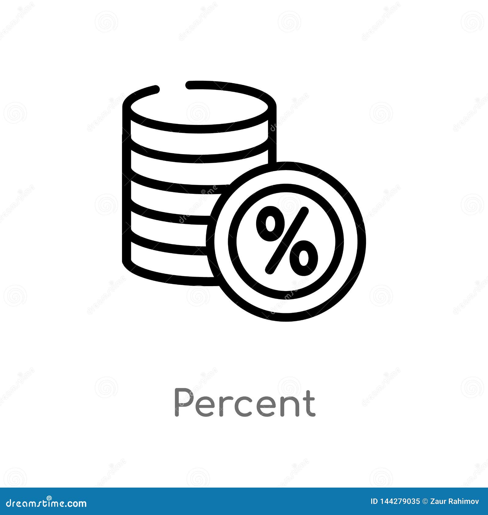 Outline Percent Vector Icon. Isolated Black Simple Line Element ...