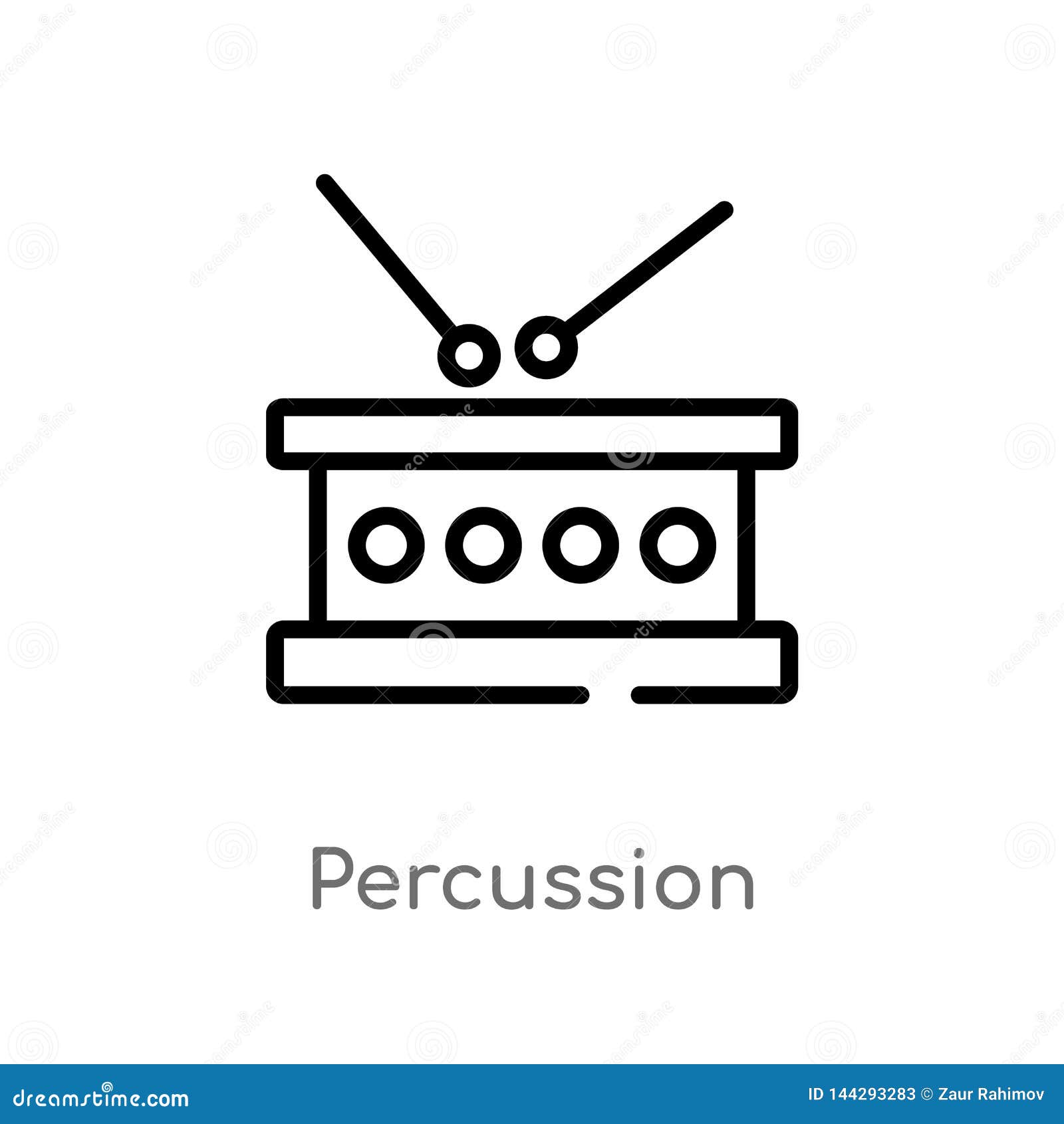 Outline Percussion Vector Icon. Isolated Black Simple Line Element ...