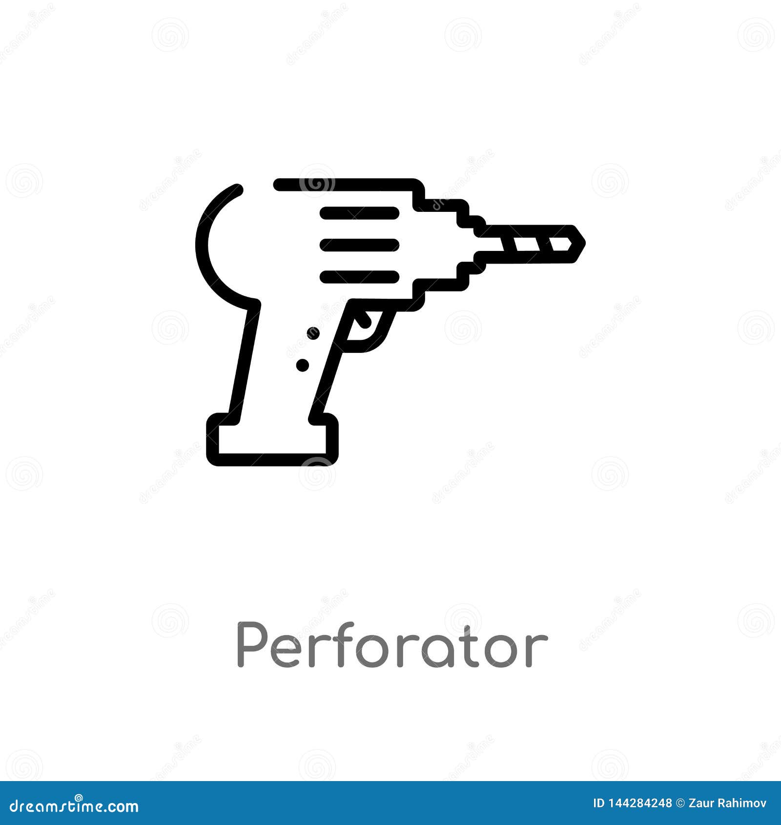 Outline Perforator Vector Icon. Isolated Black Simple Line Element ...
