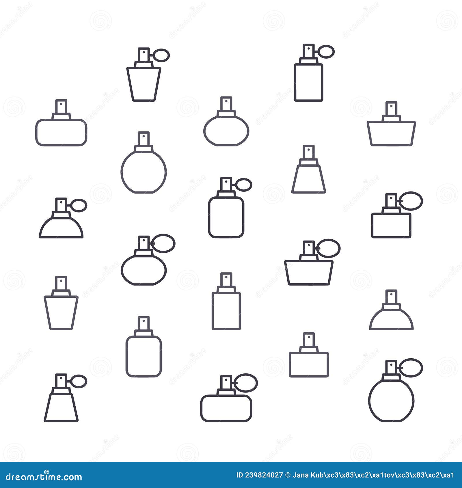 Outline perfume bottles stock vector. Illustration of outline - 239824027
