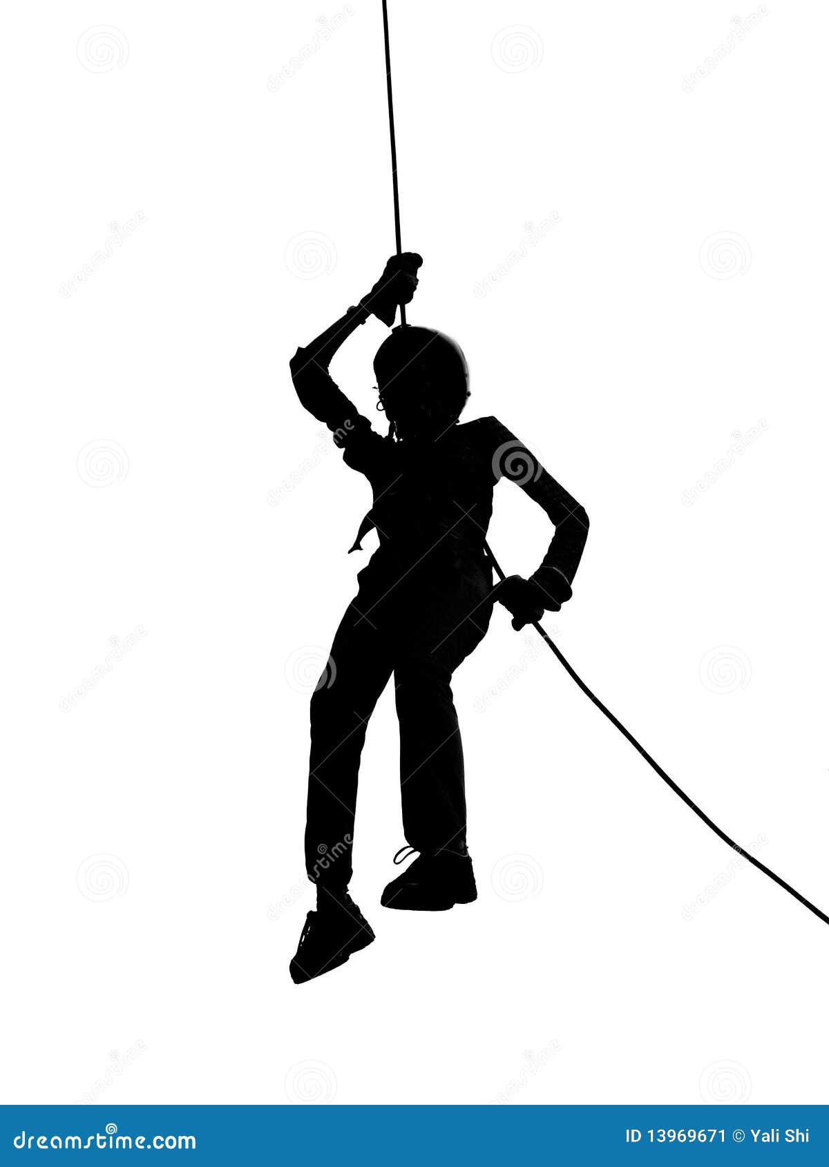 Outline Of Person Abseiling Stock Image - Image: 13969671