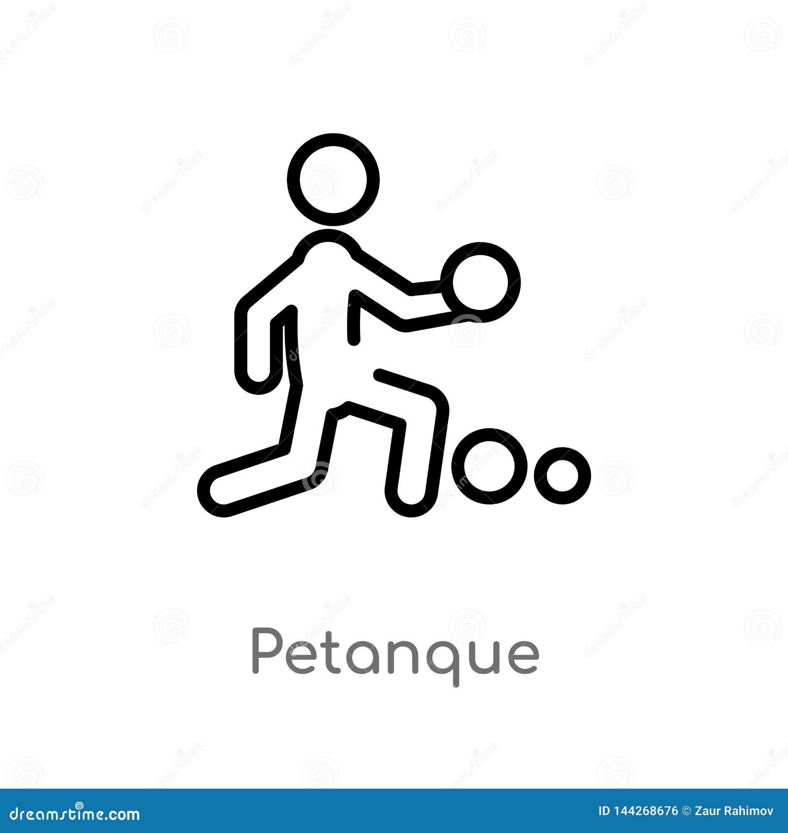 Outline Petanque Vector Icon. Isolated Black Simple Line Element Illustration from Activity and ...