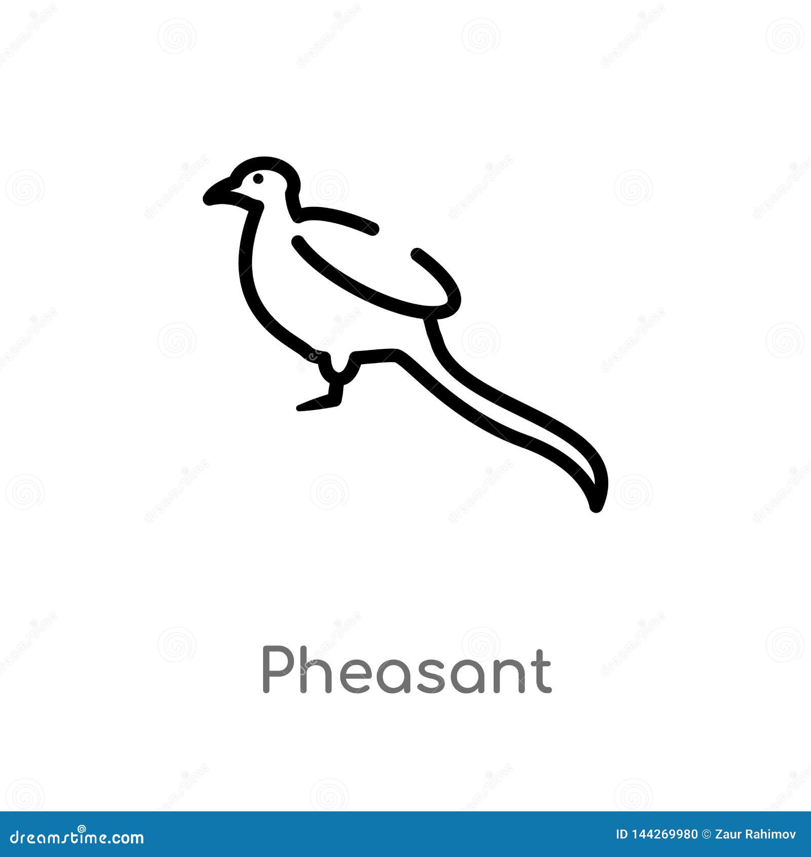 Outline Pheasant Vector Icon. Isolated Black Simple Line Element ...