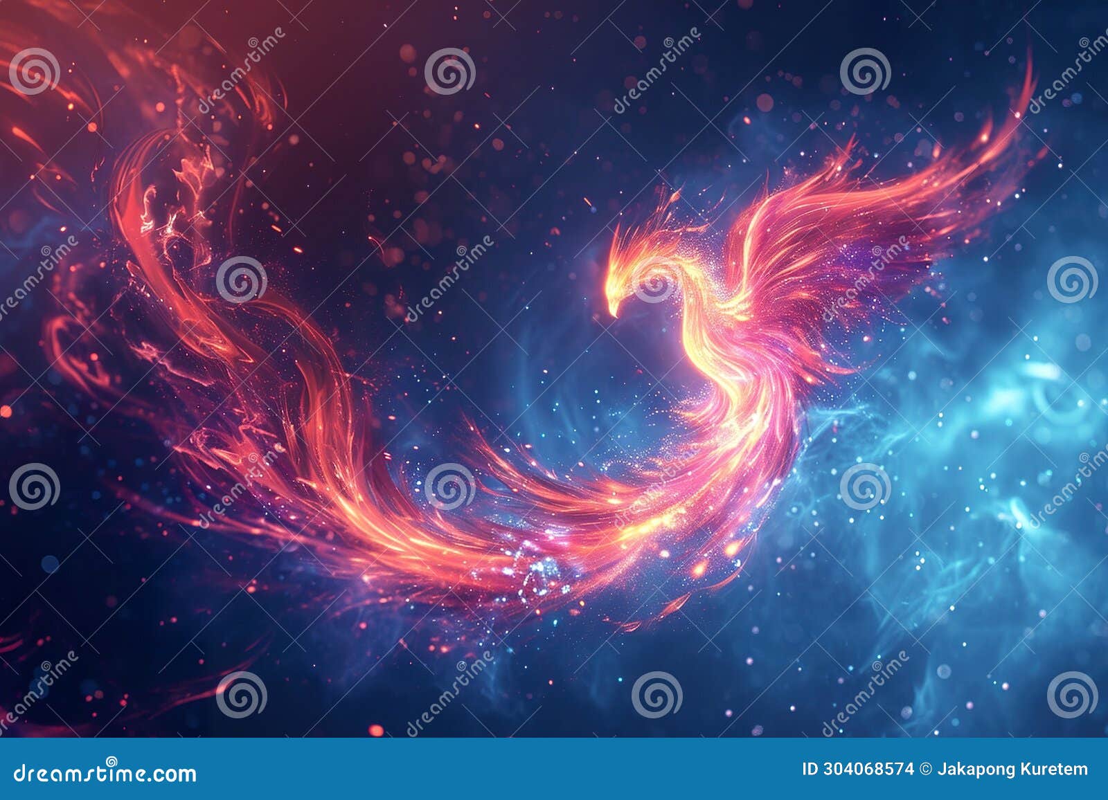 The Outline of a Phoenix, Showcase Interface Cosmic Background Stock ...