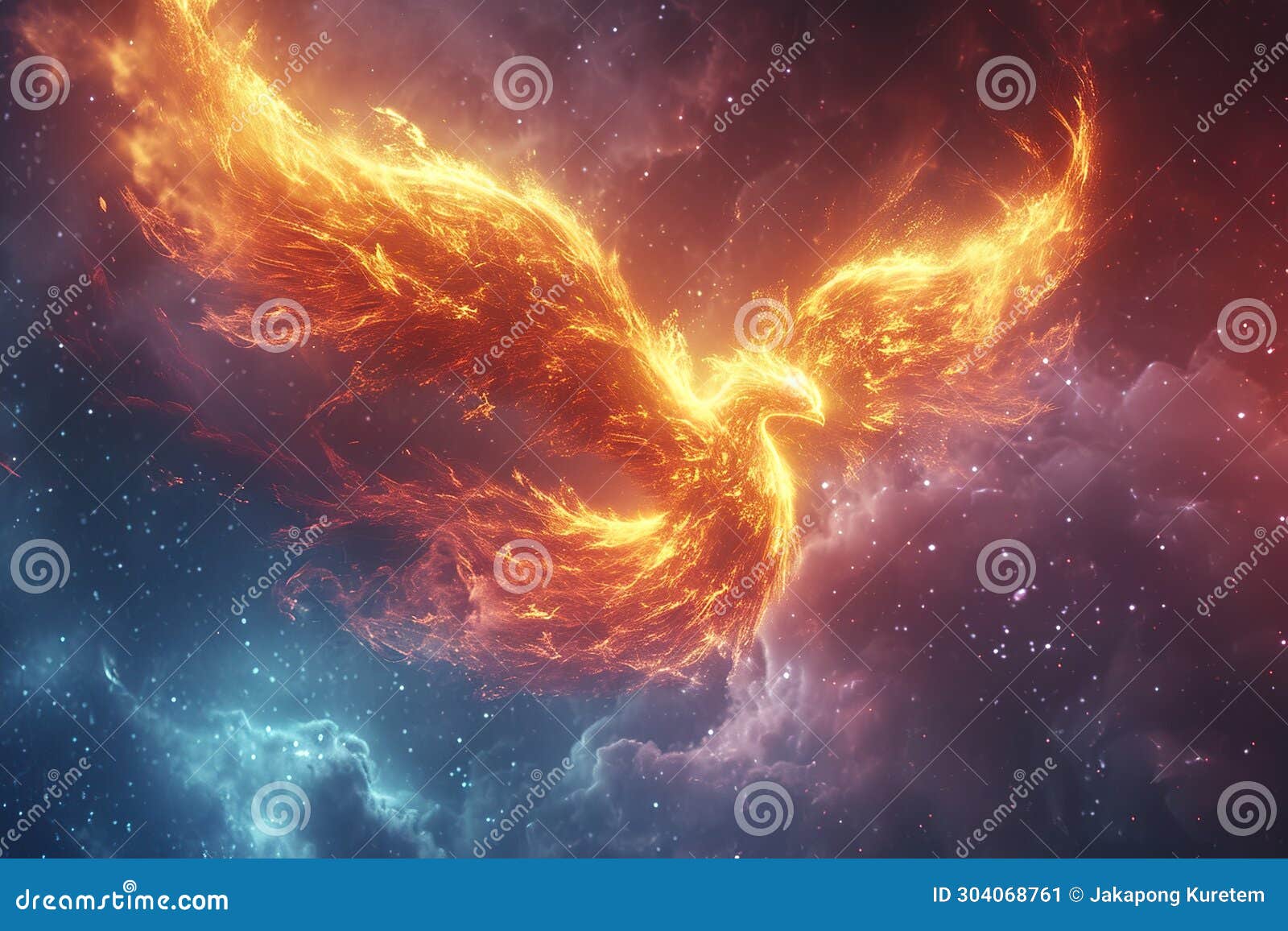 The Outline of a Phoenix, Showcase Interface Cosmic Background Stock ...