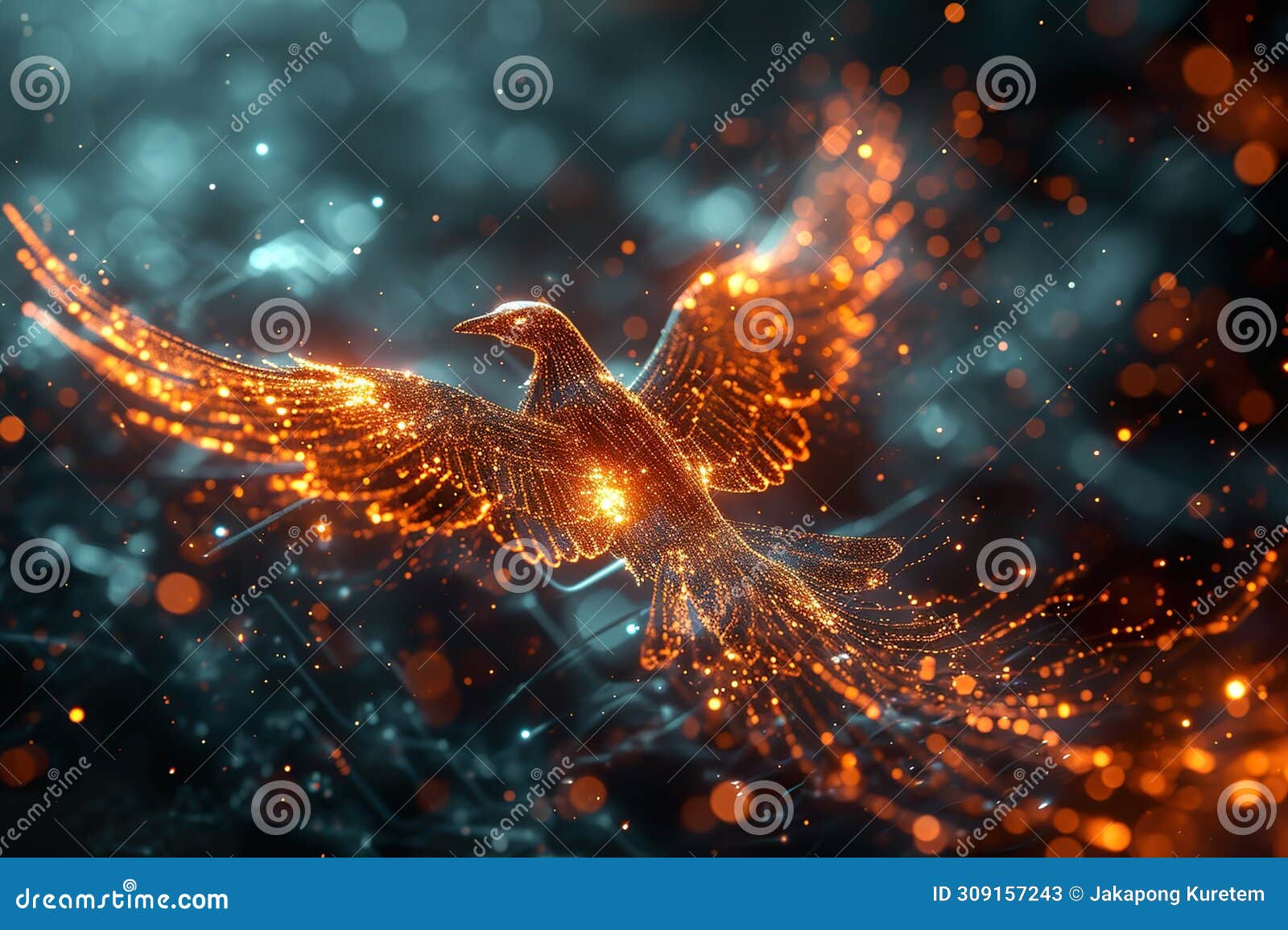 The Outline of a Phoenix, Showcase Interface Cosmic Background Stock ...