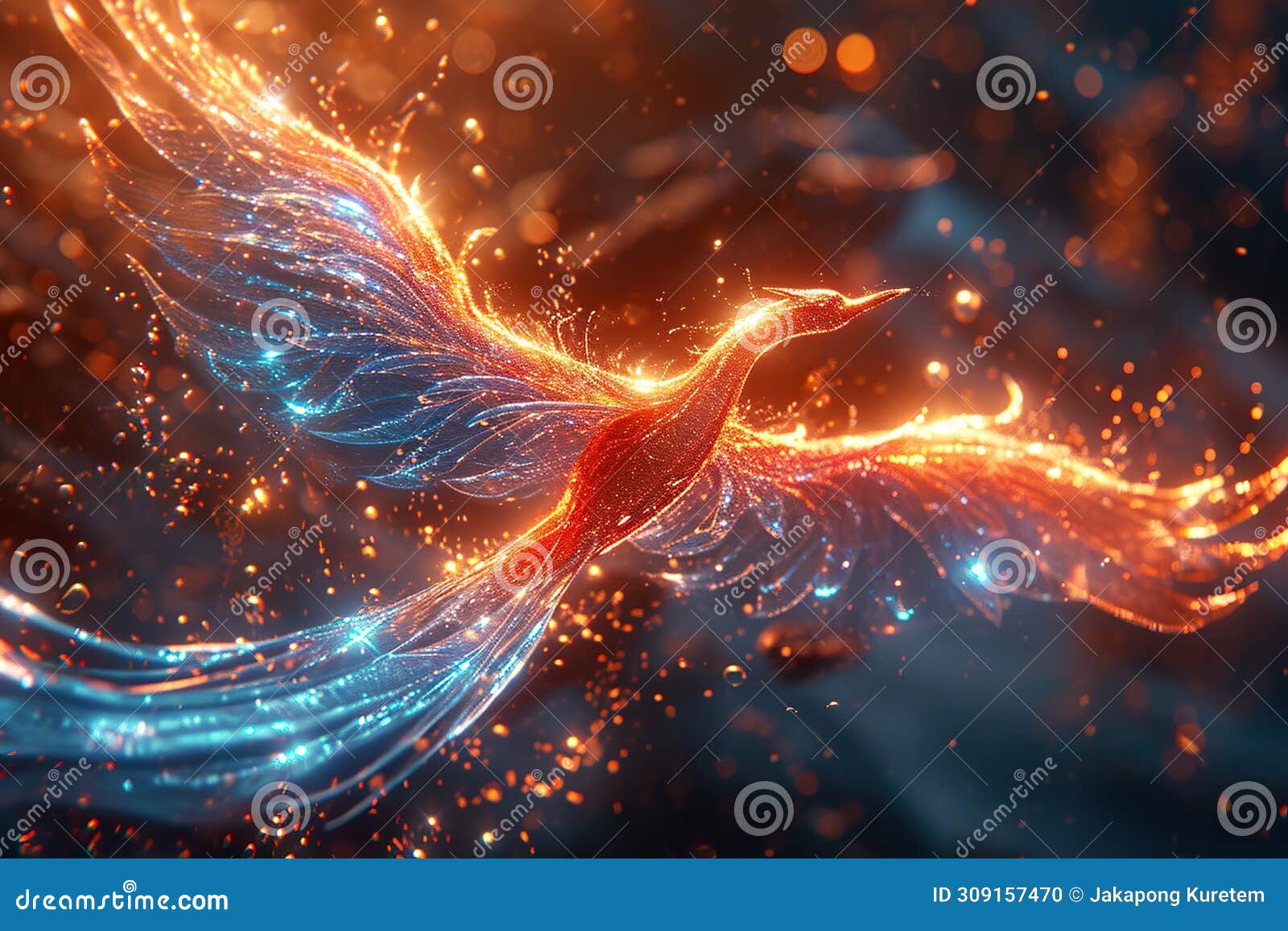 The Outline of a Phoenix, Showcase Interface Cosmic Background Stock ...