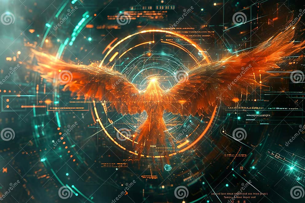 The Outline of a Phoenix, Showcase Interface Cosmic Background Stock ...