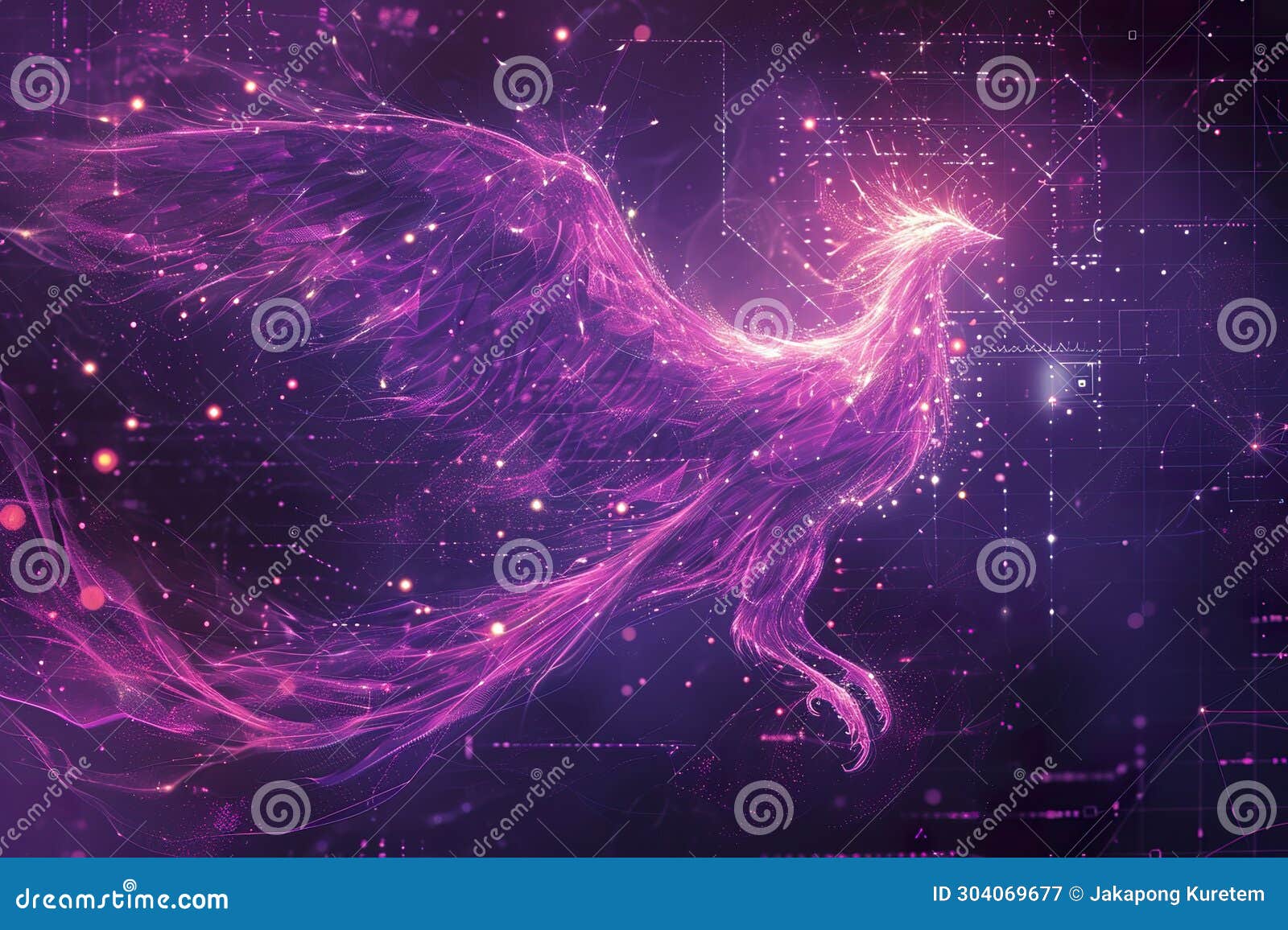 The Outline of a Phoenix, Showcase Interface Cosmic Background Stock ...