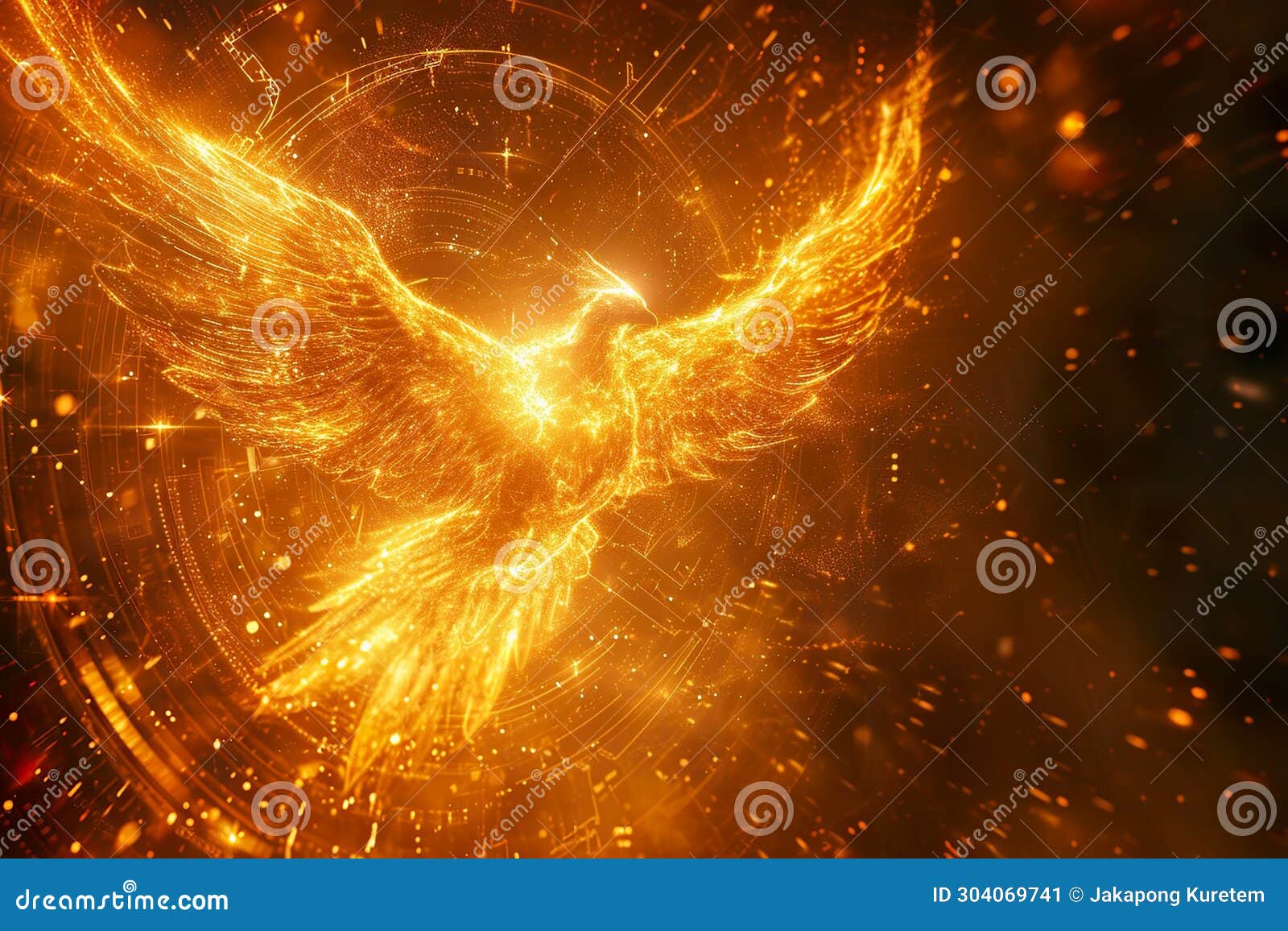 The Outline of a Phoenix, Showcase Interface Cosmic Background Stock ...