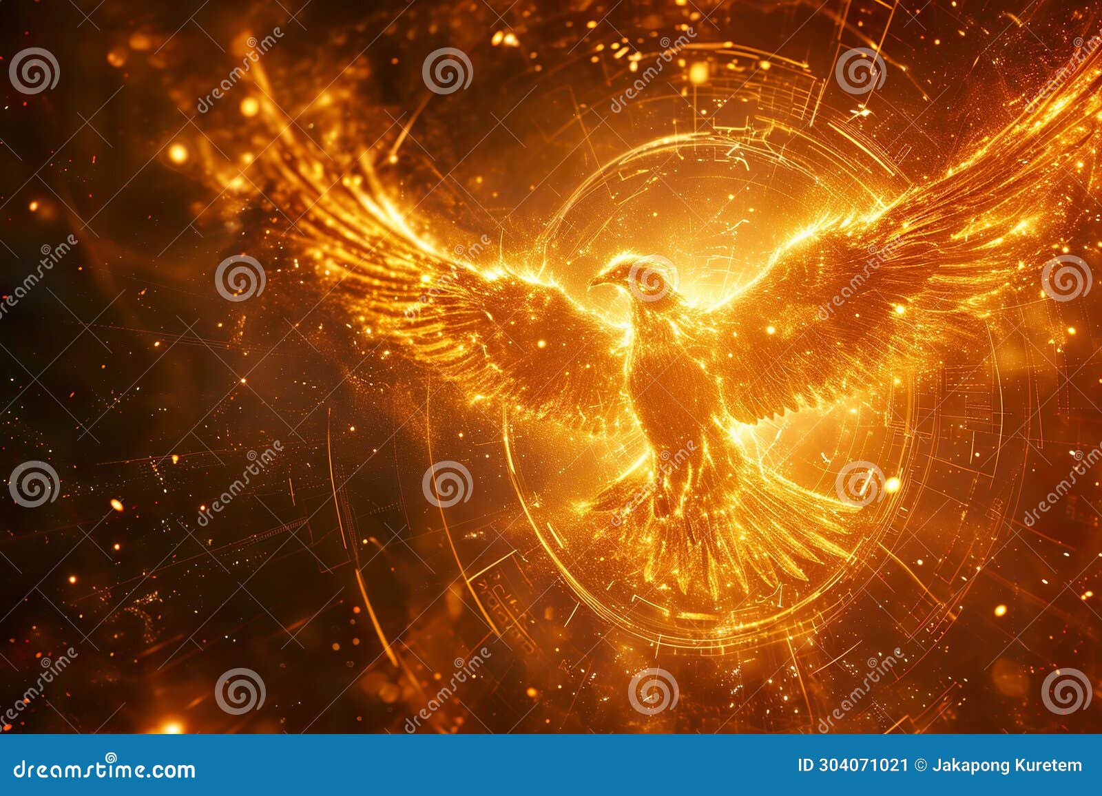 The Outline of a Phoenix, Showcase Interface Cosmic Background Stock ...
