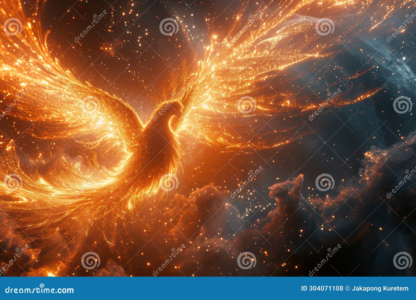 The Outline of a Phoenix, Showcase Interface Cosmic Background Stock ...