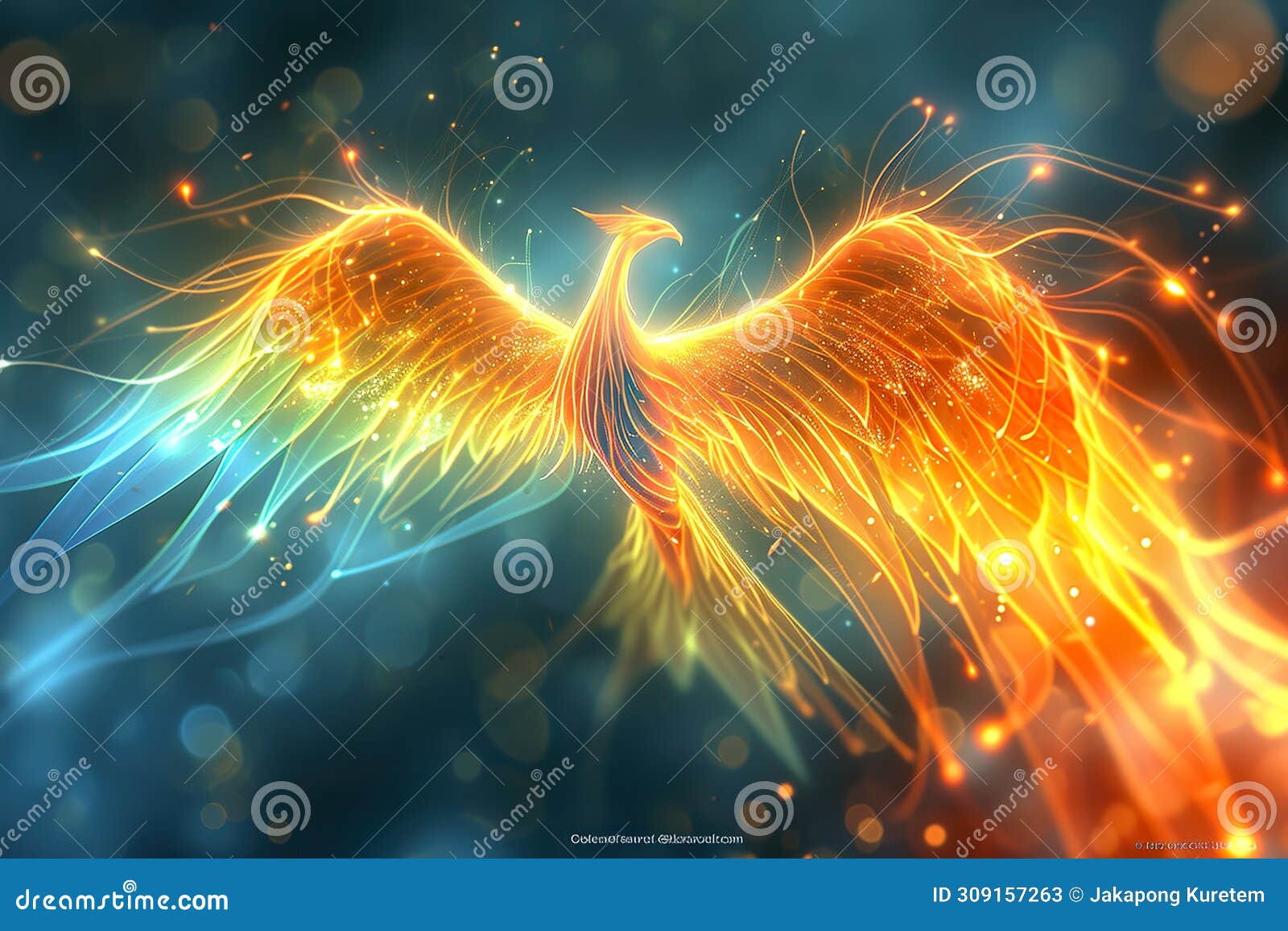 The Outline of a Phoenix, Showcase Interface Cosmic Background Stock ...