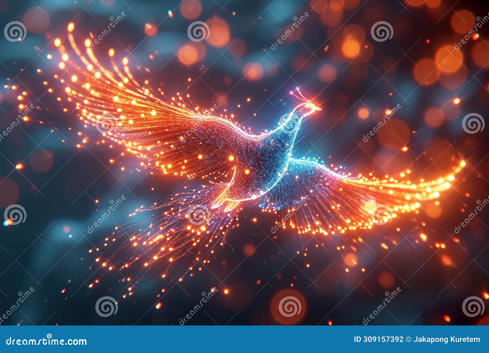 The Outline of a Phoenix, Showcase Interface Cosmic Background Stock ...