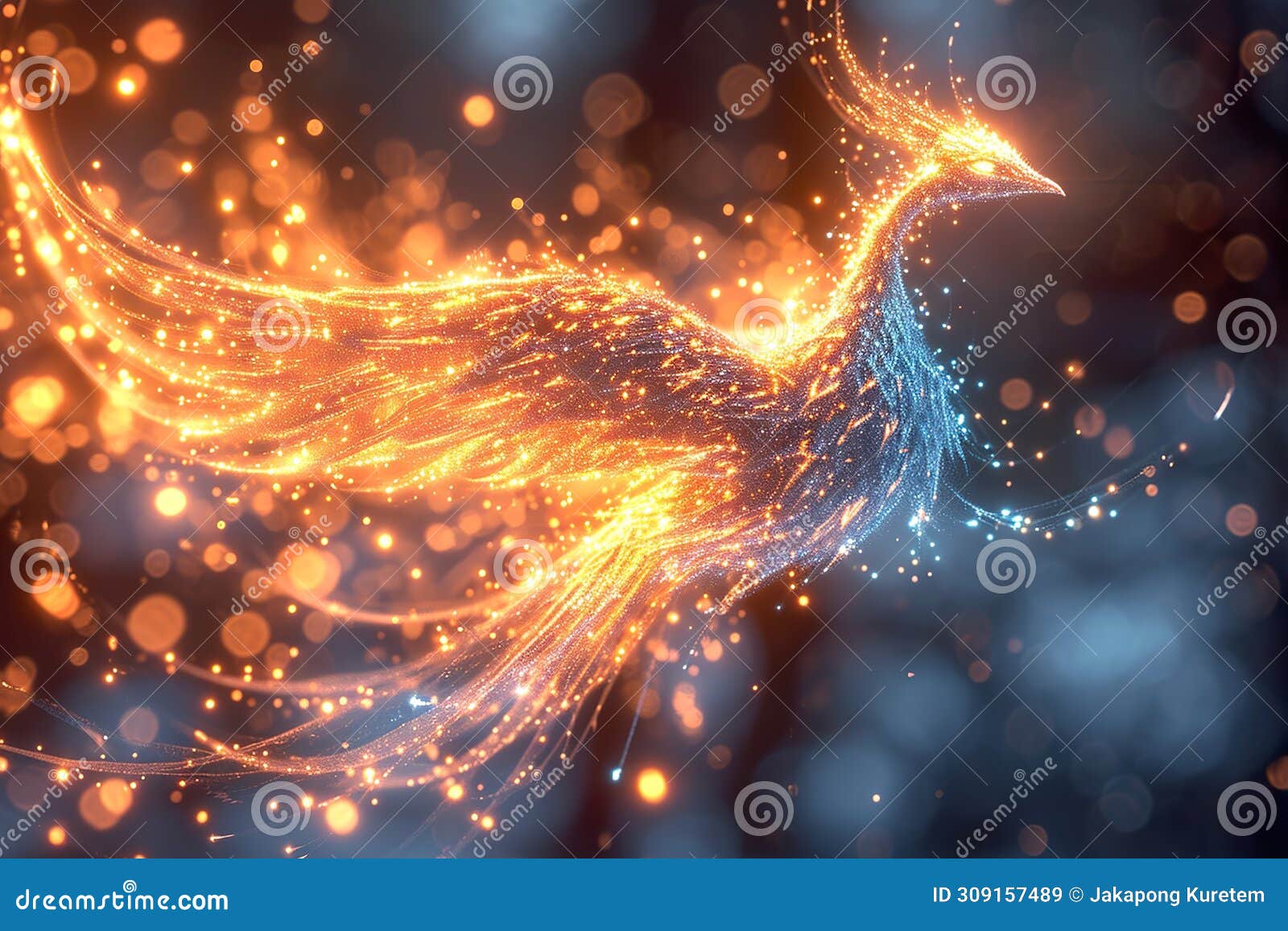 The Outline of a Phoenix, Showcase Interface Cosmic Background Stock ...