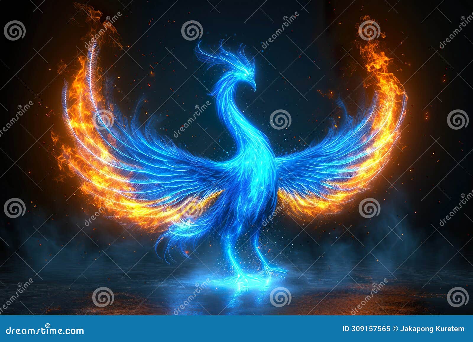 The Outline of a Phoenix, Showcase Interface Cosmic Background Stock ...