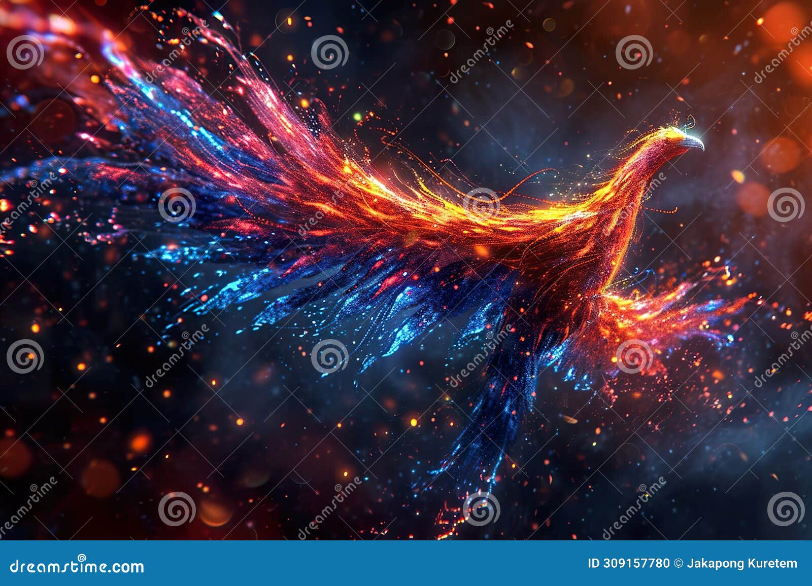 The Outline of a Phoenix, Showcase Interface Cosmic Background Stock ...