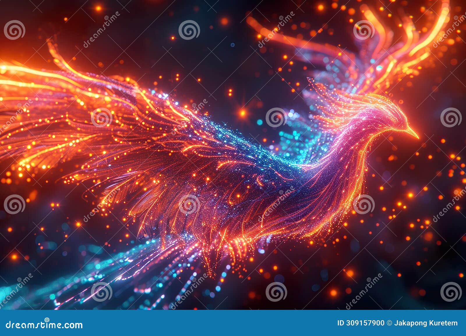 The Outline of a Phoenix, Showcase Interface Cosmic Background Stock ...