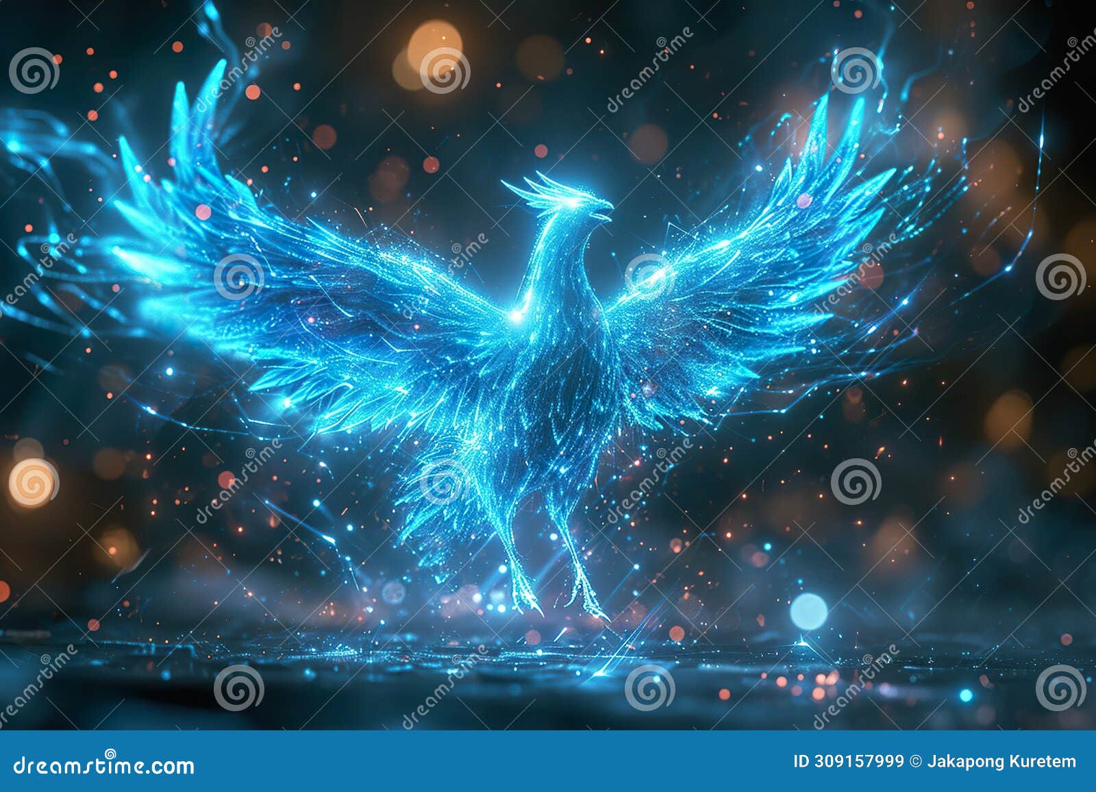The Outline of a Phoenix, Showcase Interface Cosmic Background Stock ...