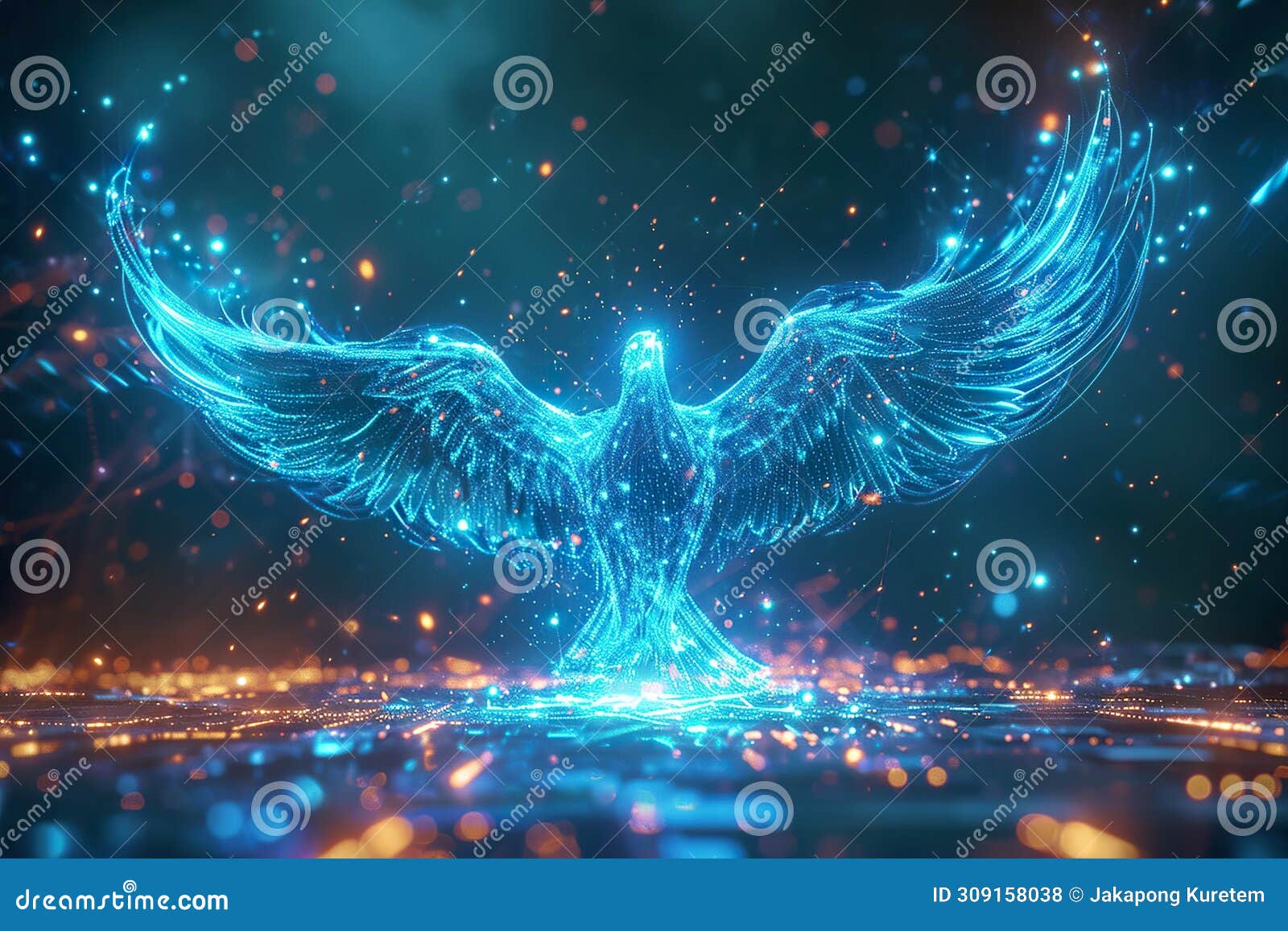 The Outline of a Phoenix, Showcase Interface Cosmic Background Stock ...