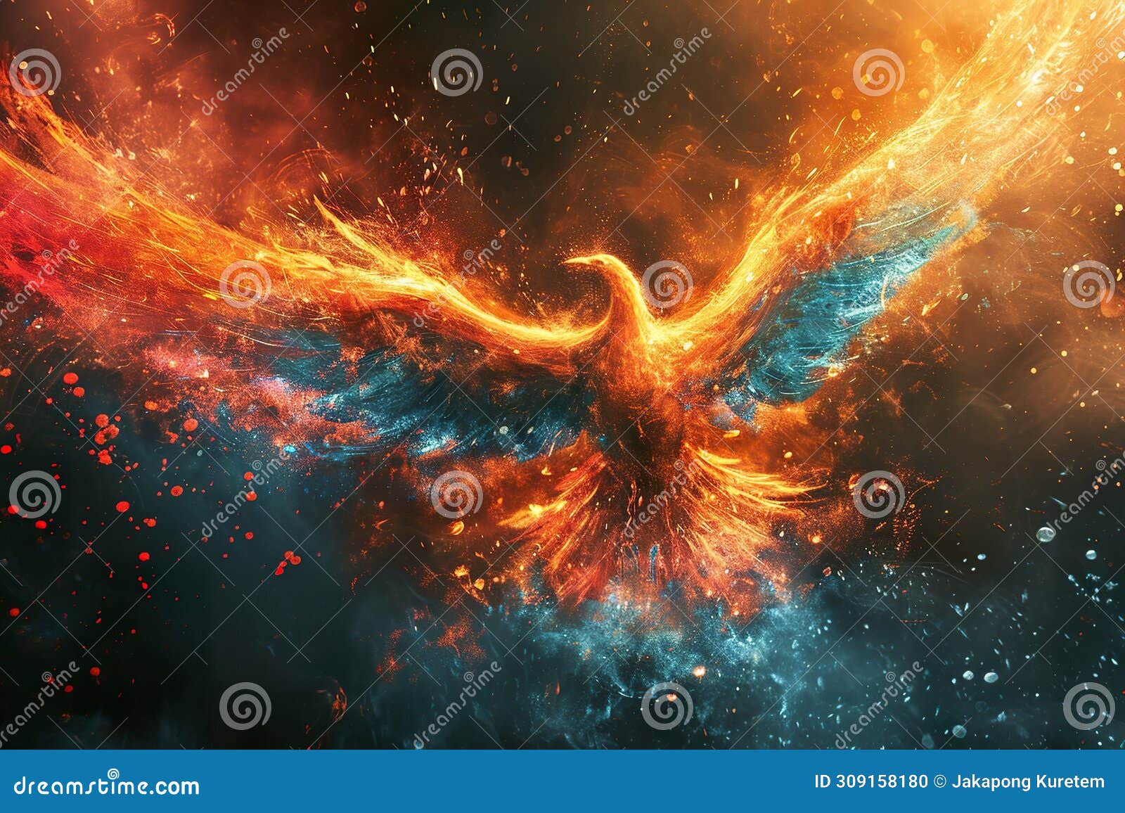 The Outline of a Phoenix, Showcase Interface Cosmic Background Stock ...