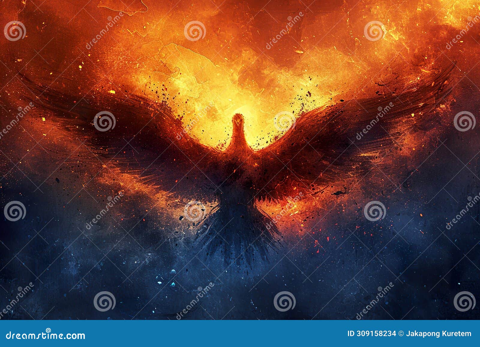 The Outline of a Phoenix, Showcase Interface Cosmic Background Stock ...
