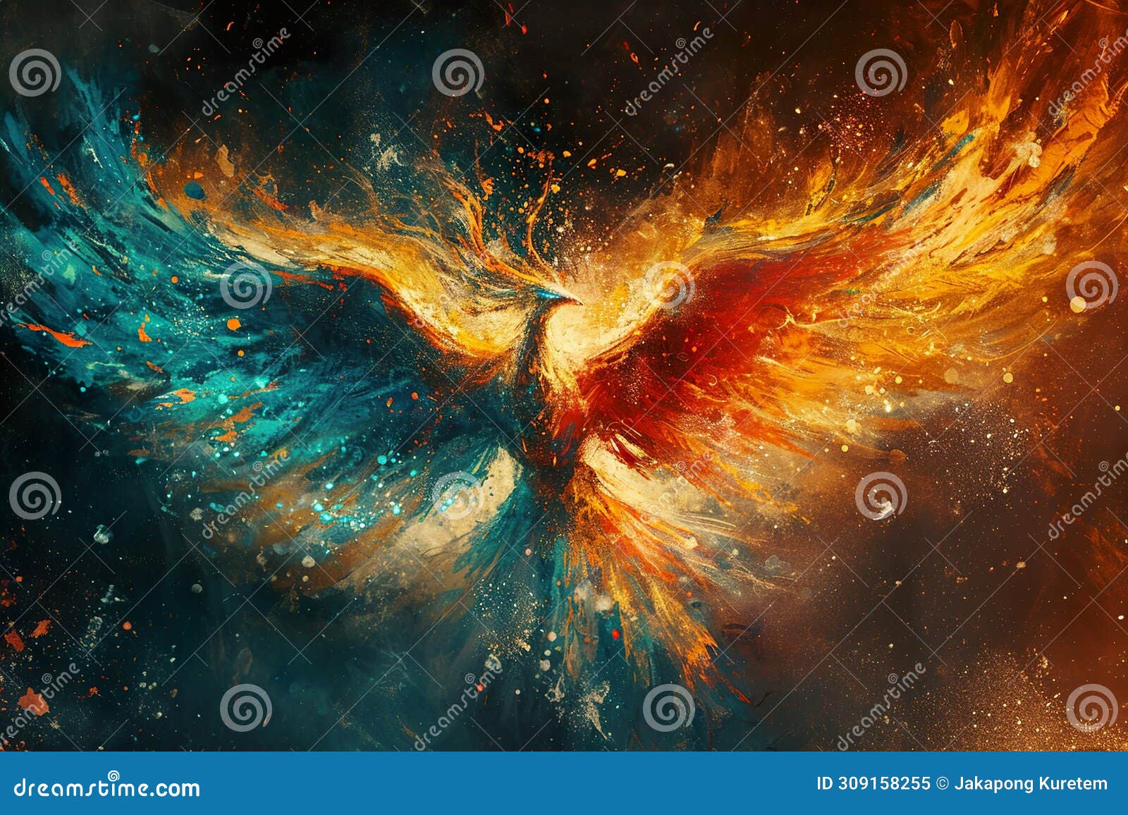 The Outline of a Phoenix, Showcase Interface Cosmic Background Stock ...