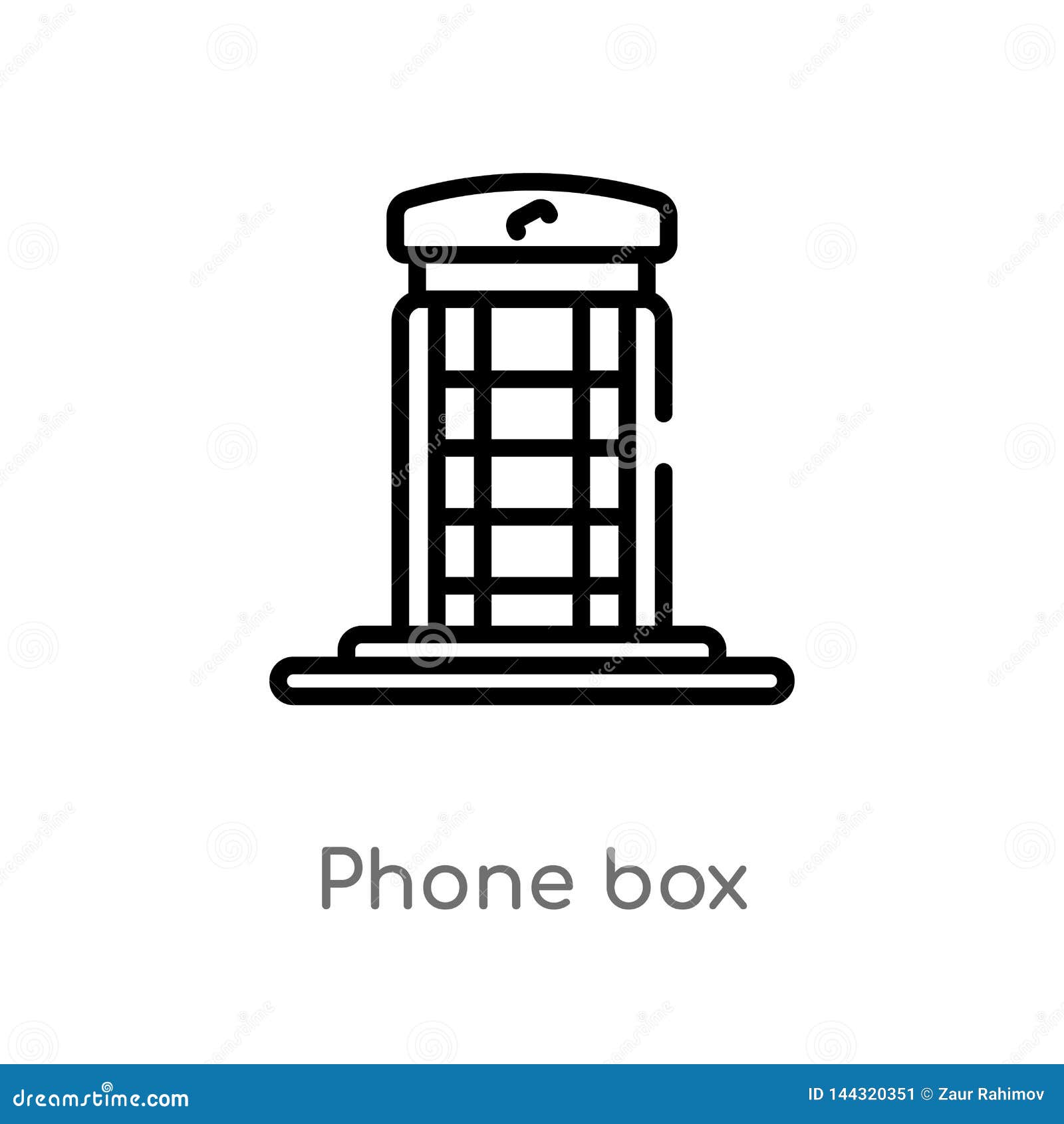Outline Phone Box Vector Icon. Isolated Black Simple Line Element ...