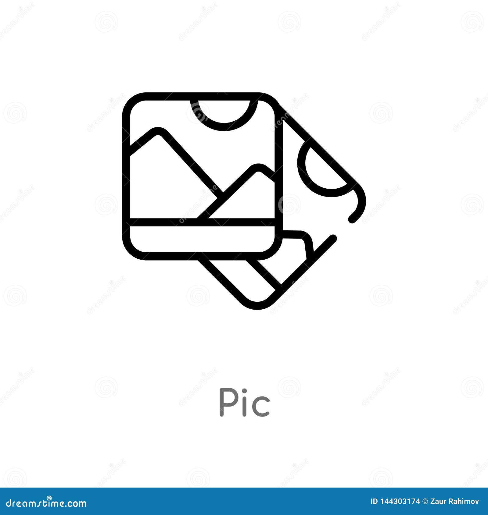 Outline Pic Vector Icon. Isolated Black Simple Line Element ...