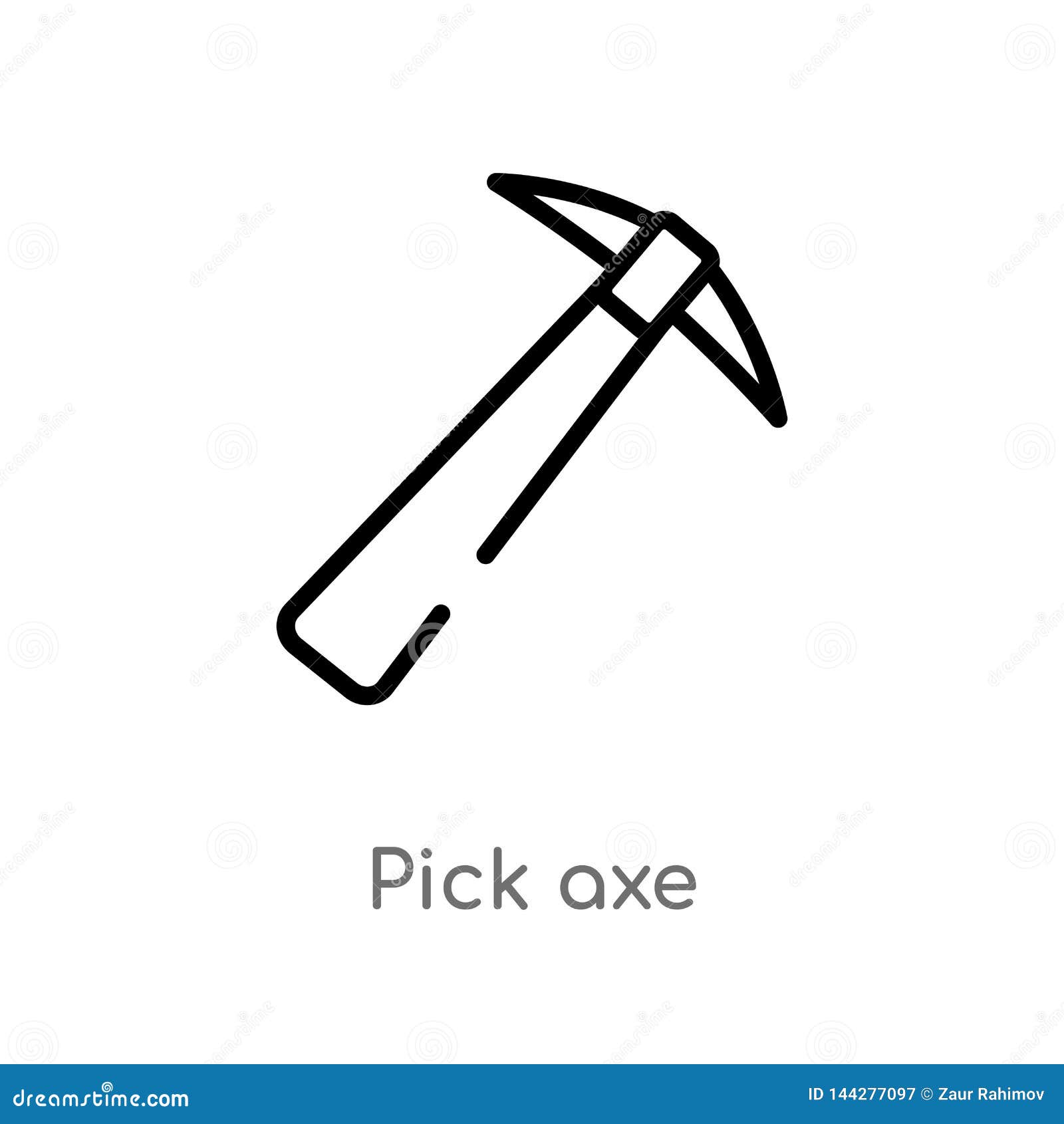 Outline Pick Axe Vector Icon. Isolated Black Simple Line Element ...