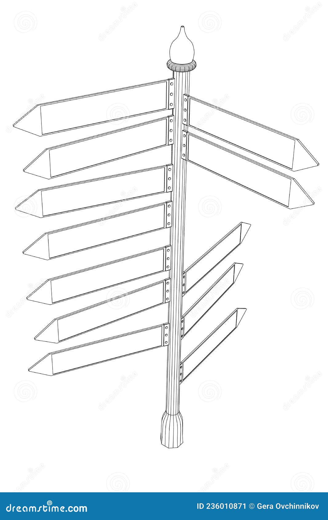Outline of a Pillar with Many Directions of Movement from Black Lines ...