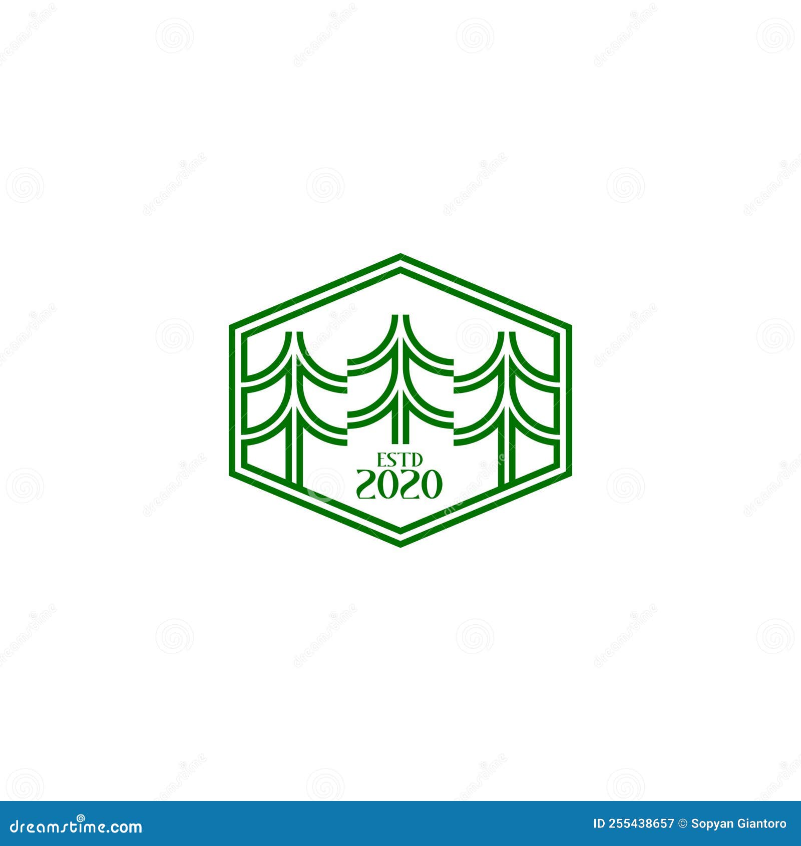 Outline Pine Tree Logo Badge. Pines Silhouette Logo Stock Vector ...