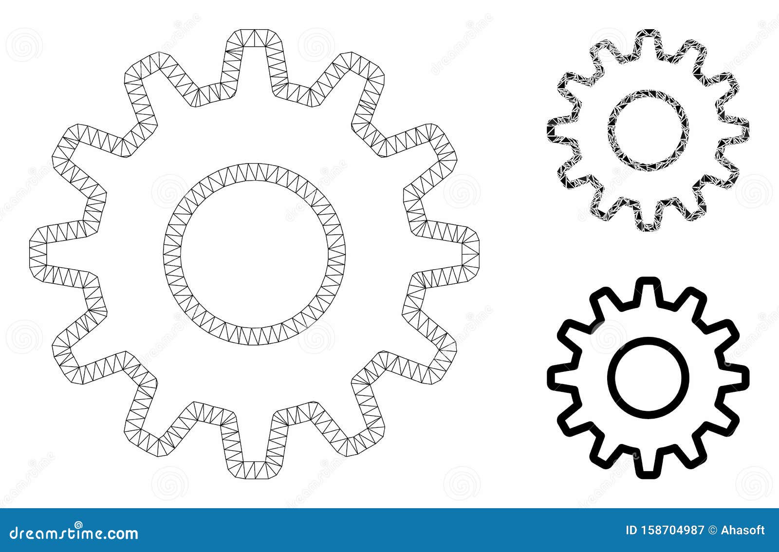 Outline Pinion Vector Mesh Wire Frame Model And Triangle Mosaic Icon