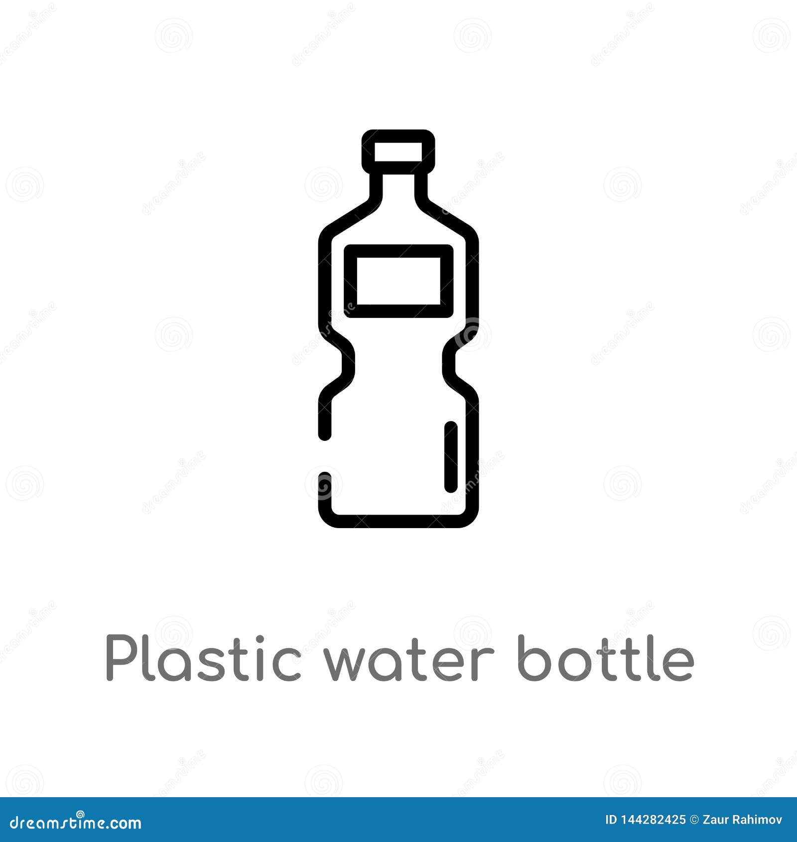 Outline Plastic Water Bottle Vector Icon Isolated Black Simple Line Element Illustration From