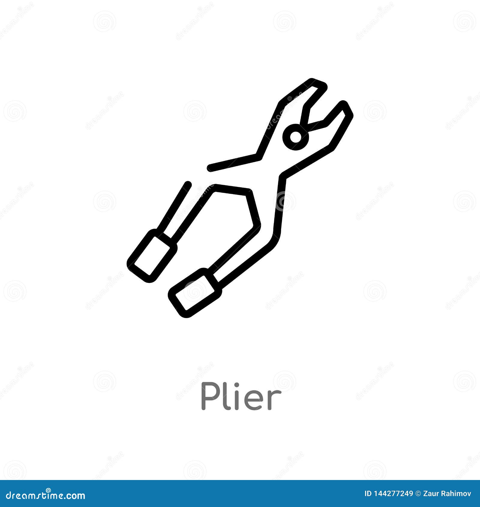 Plier Concept Vector Linear Icon Isolated On Transparent Background ...