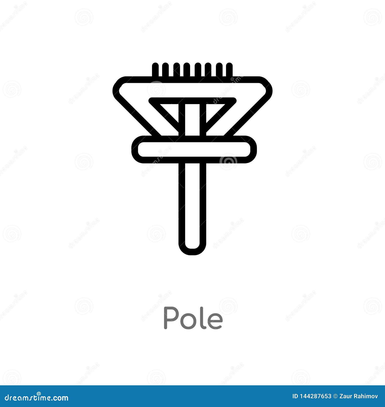Outline Pole Vector Icon. Isolated Black Simple Line Element ...