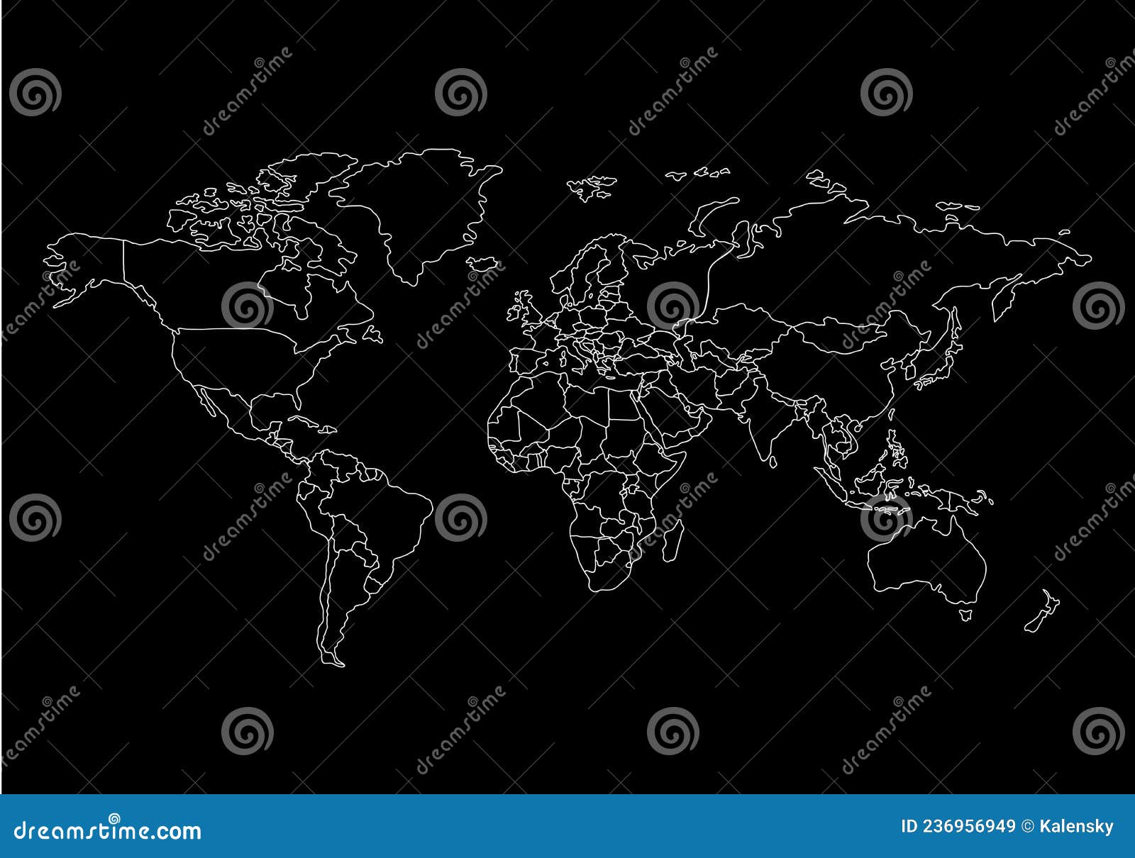 Political world map stock vector. Illustration of modern - 236956949