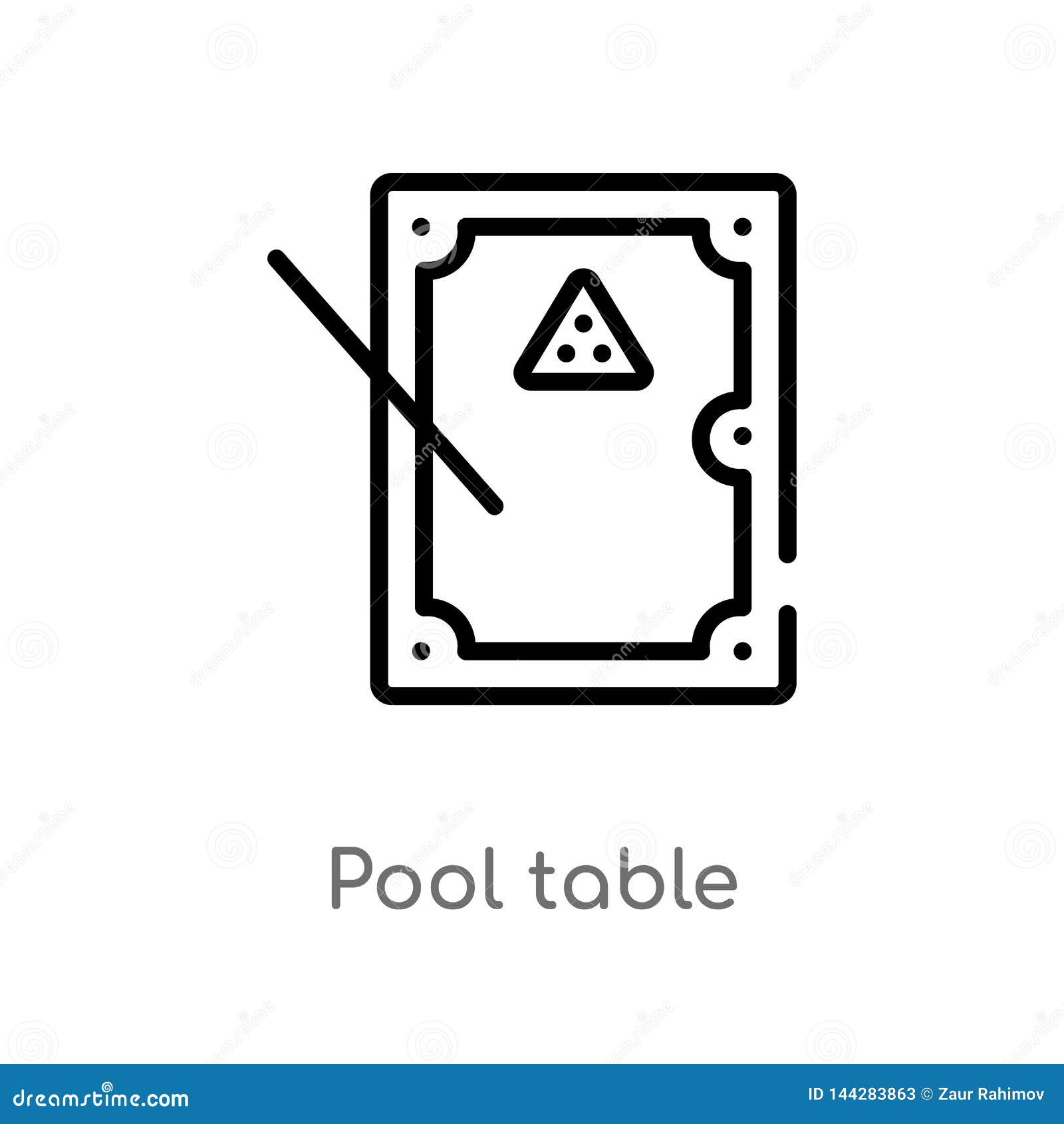 Outline Pool Table Vector Icon. Isolated Black Simple Line Element ... Outline Pool Table Vector Icon. Isolated Black Simple Line Element ...