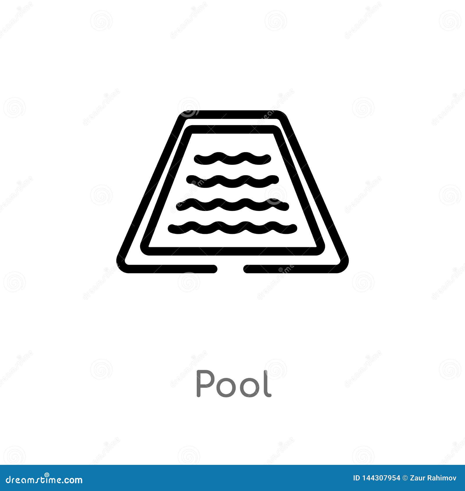Outline Pool Vector Icon. Isolated Black Simple Line Element ...