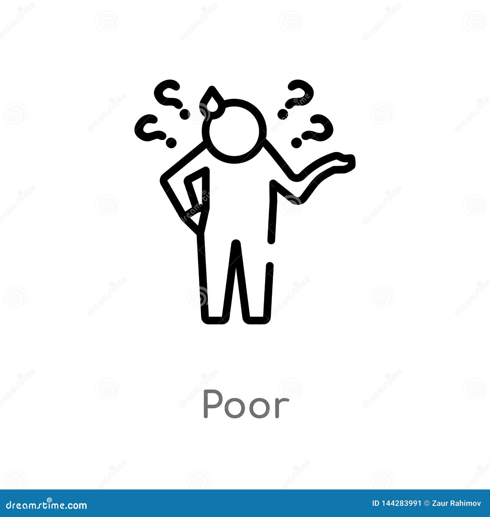 Outline Poor Vector Icon. Isolated Black Simple Line Element ...
