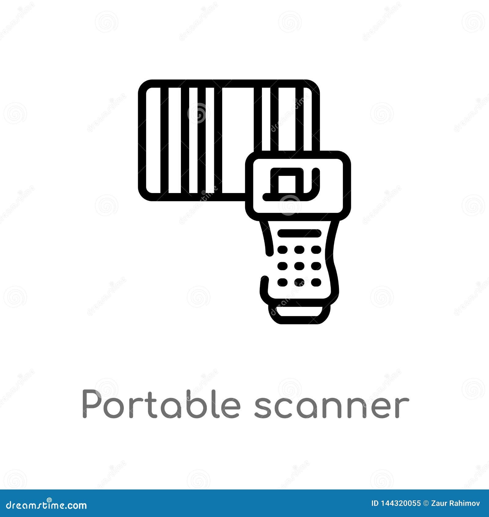 Outline Portable Scanner Vector Icon. Isolated Black Simple Line ...