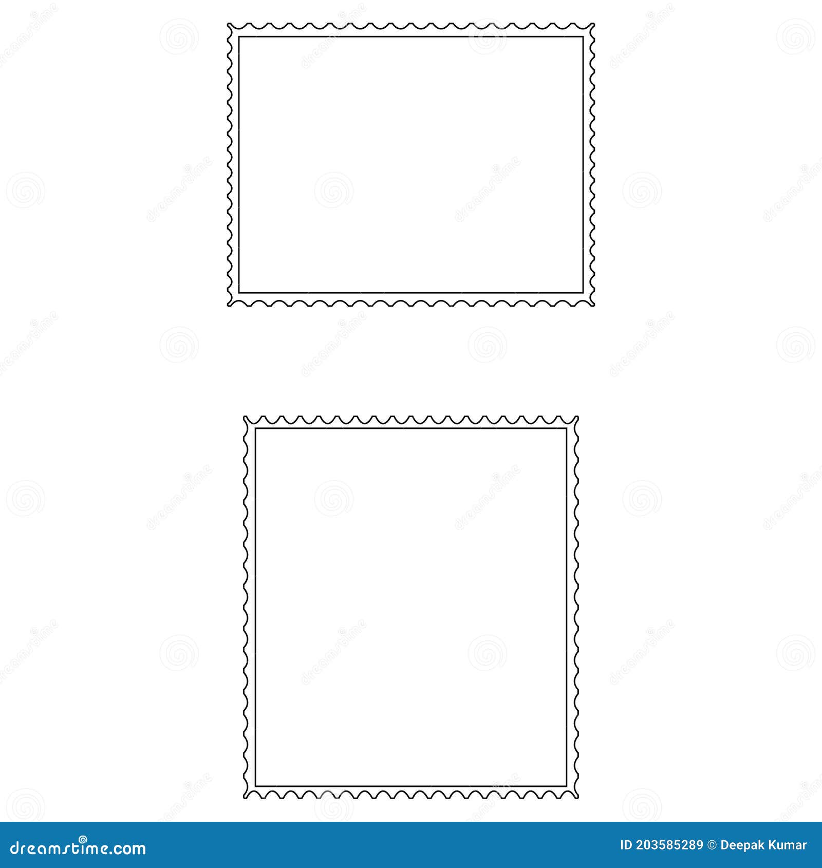 Outline of Postage Stamp To Be Used by Designers Stock Vector ...