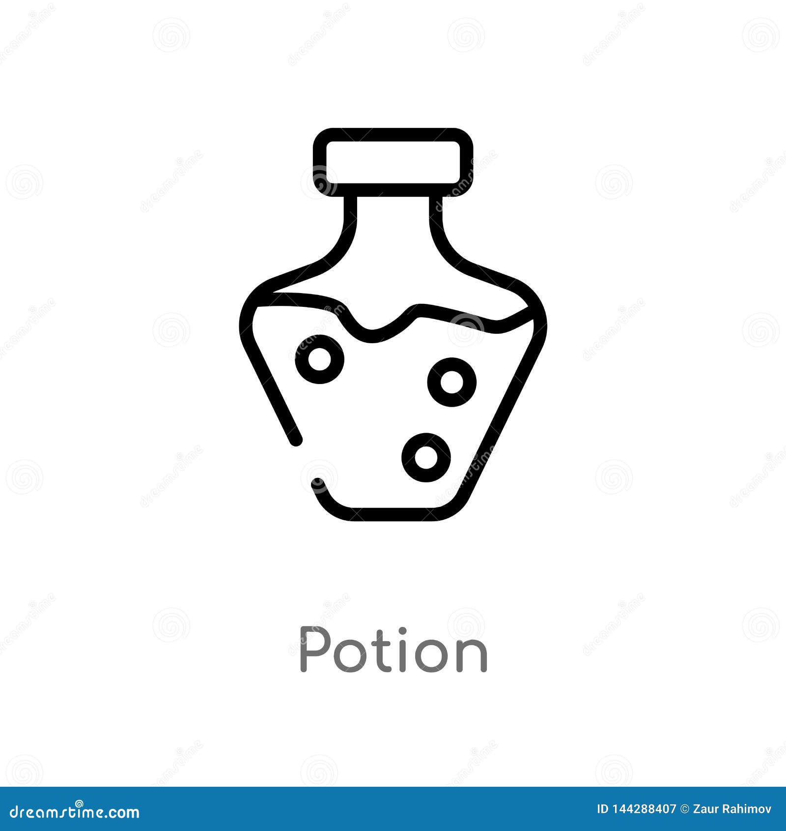 Outline Potion Vector Icon. Isolated Black Simple Line Element ...